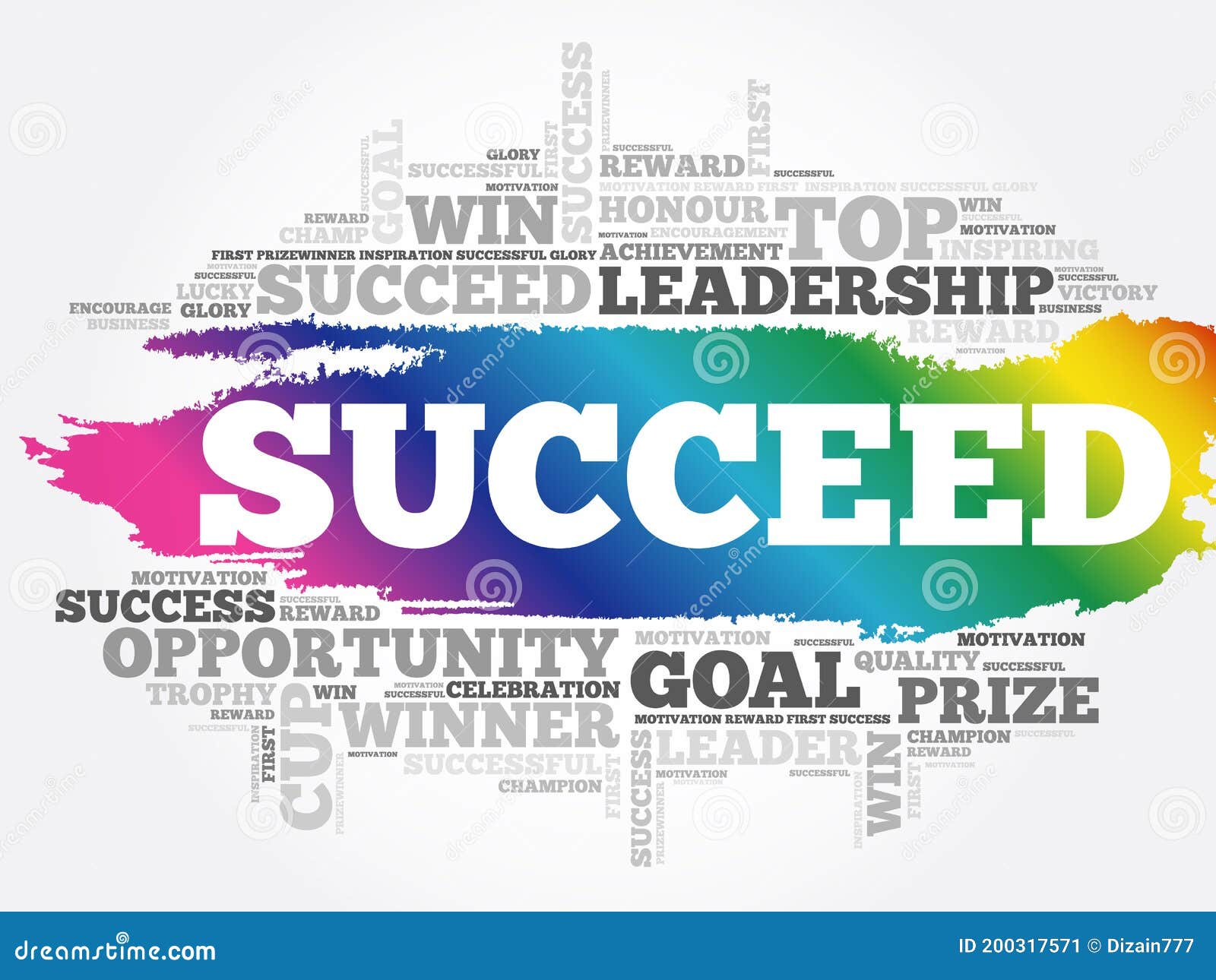 Succeed word cloud collage stock illustration. Illustration of advance ...