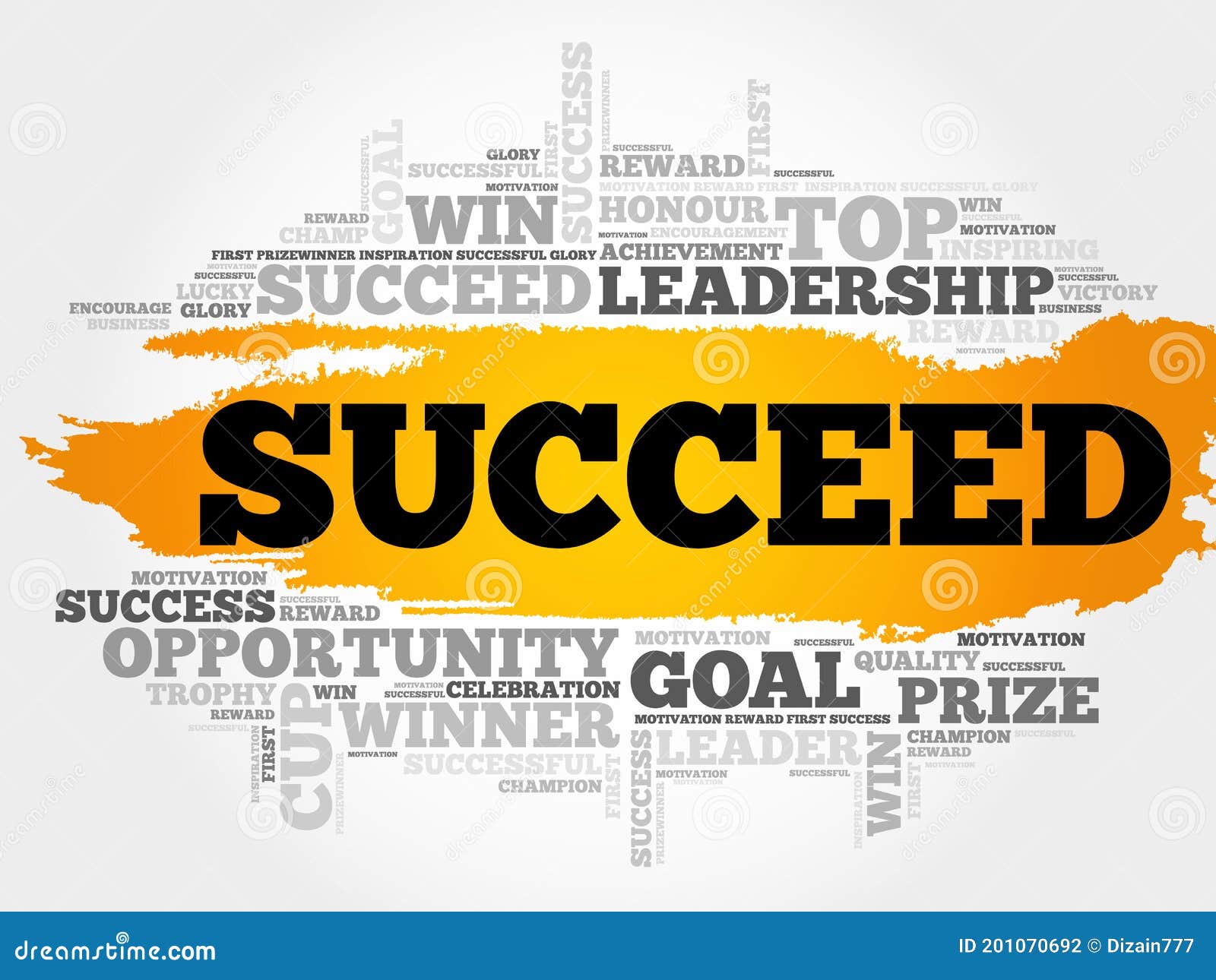 Succeed word cloud stock illustration. Illustration of luck - 201070692