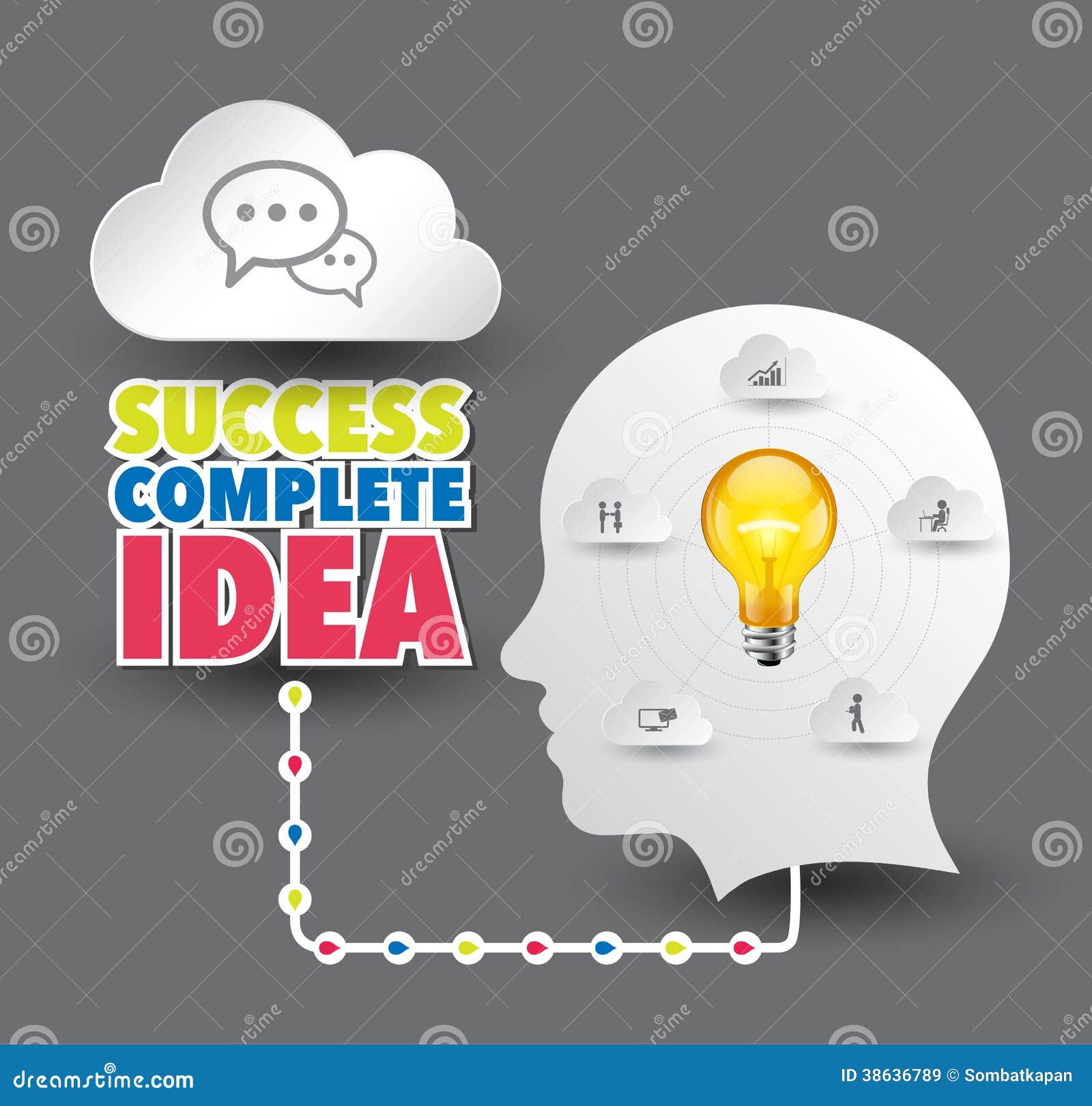 Succes complete idea. stock vector. Illustration of infographic - 38636789