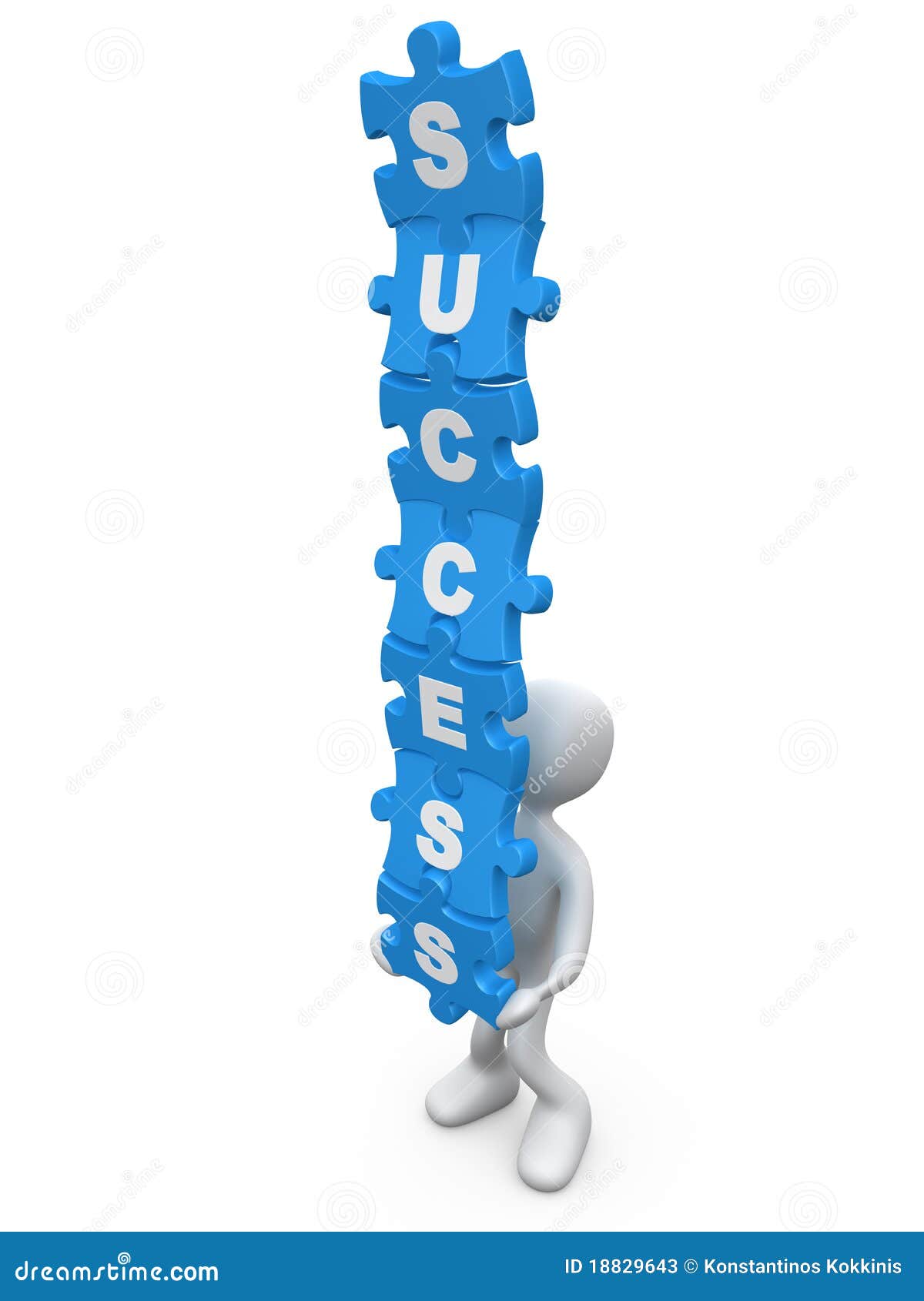 Success stock illustration. Illustration of jigsaw, cartoon - 18829643