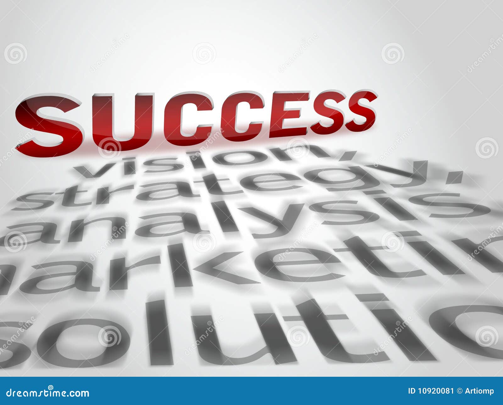 Success in 3D text stock illustration. Illustration of discovery - 10920081