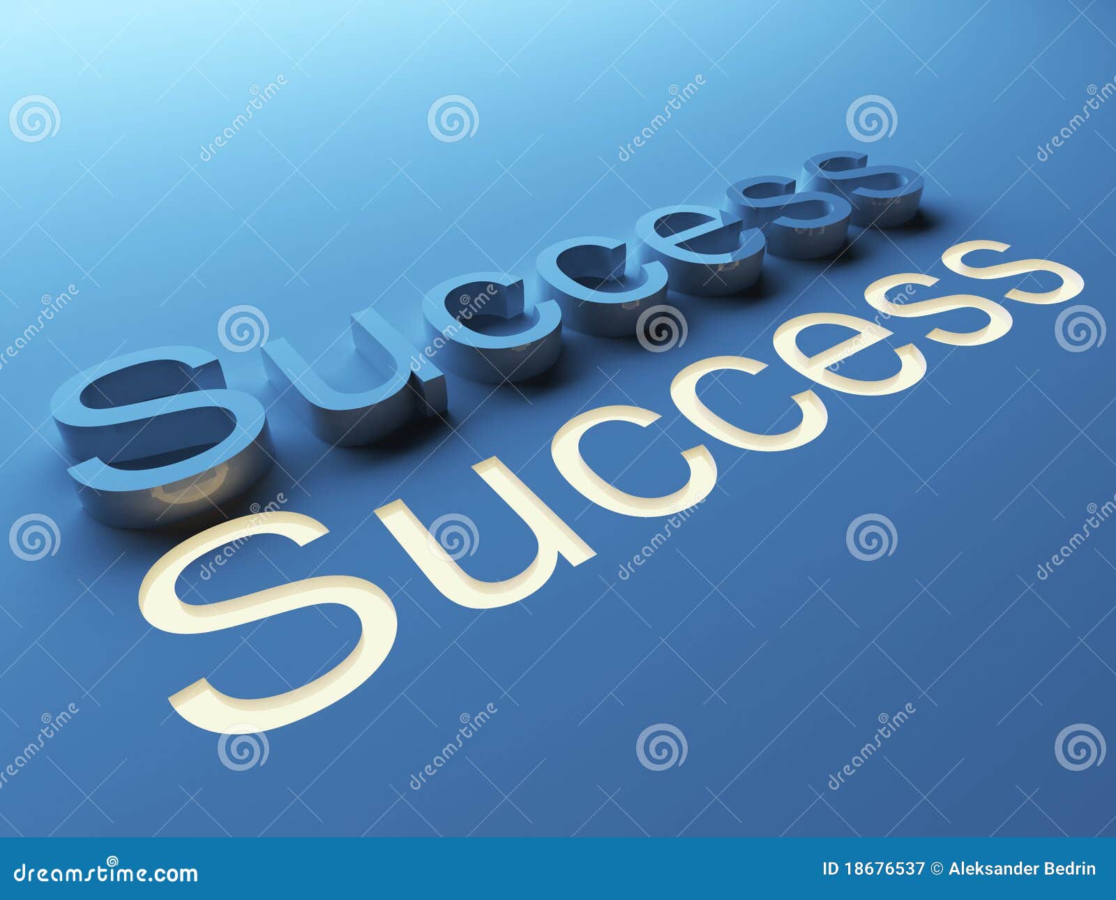Success. 3D Text on Blue Background. Word Stock Illustration ...