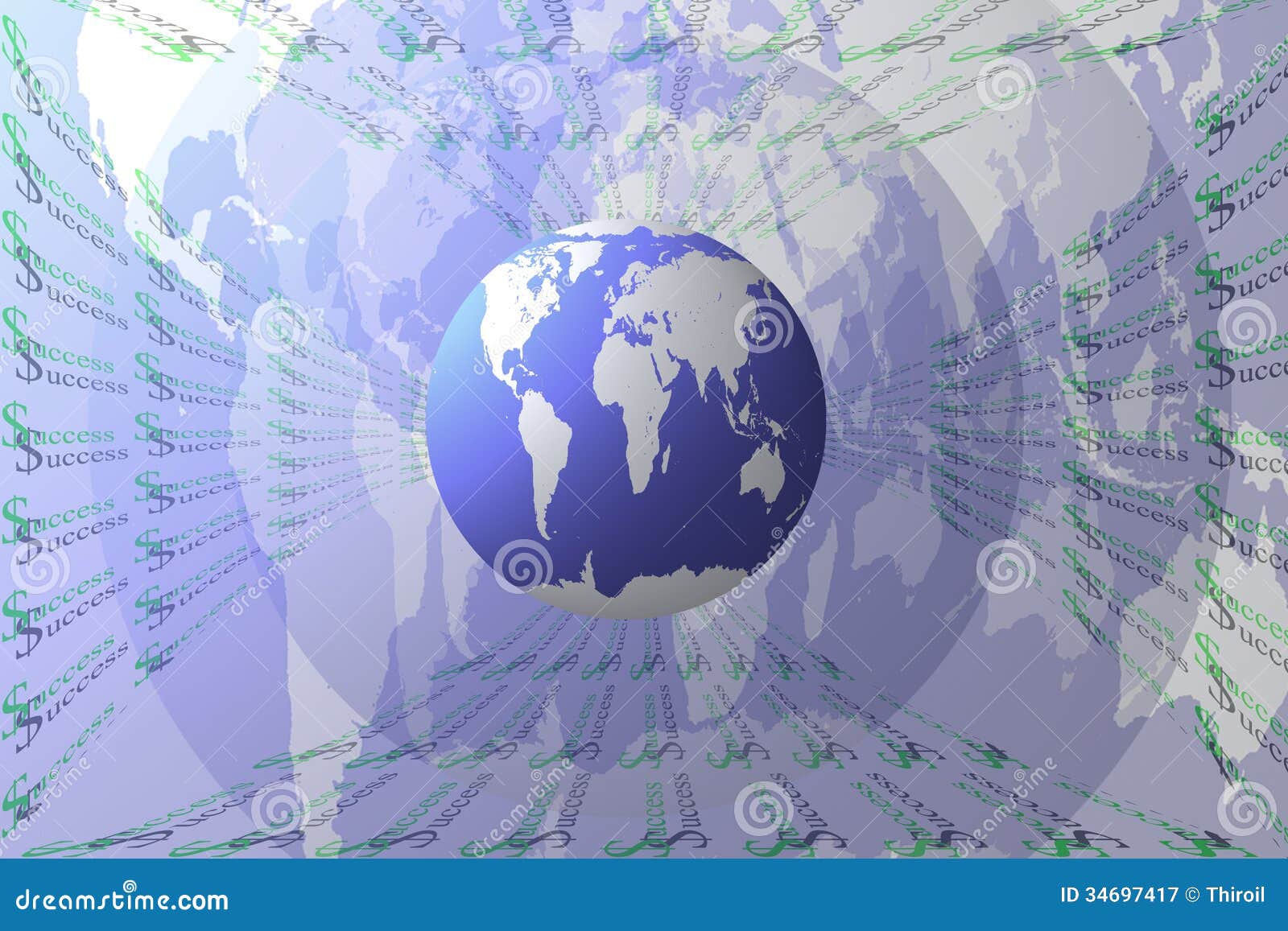 Success Abstract Background with Earth. Stock Illustration ...