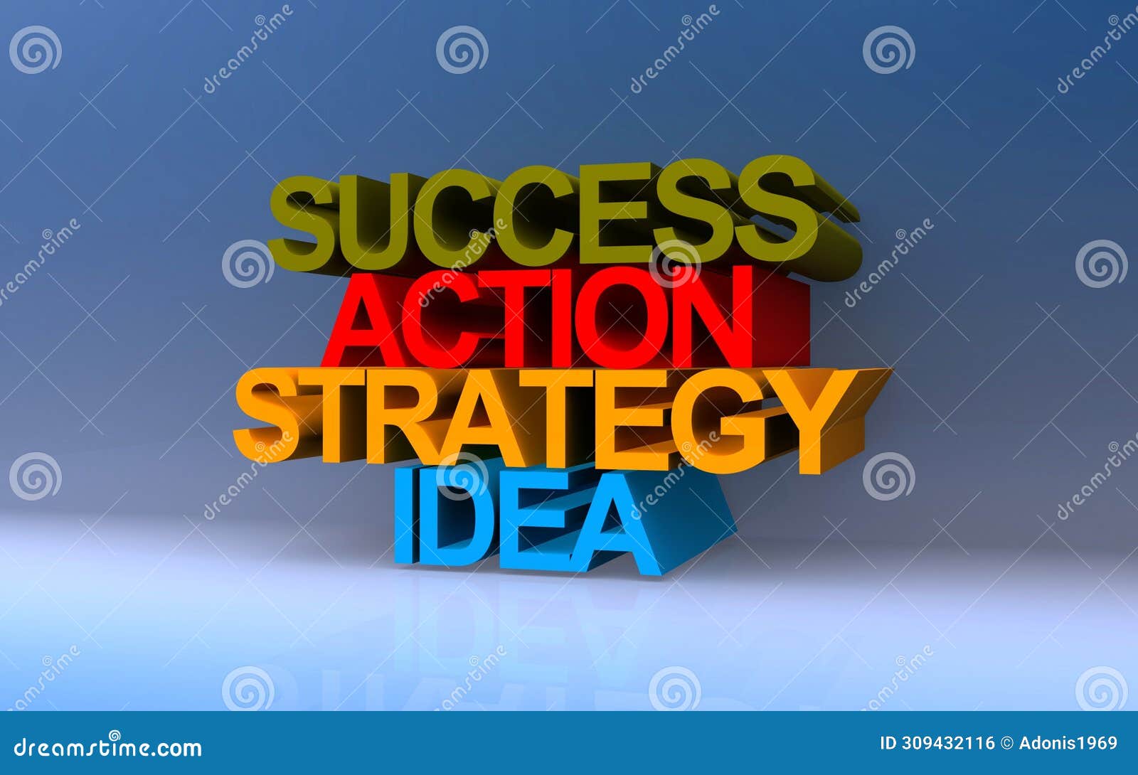 Success Action Strategy Idea on Blue Stock Illustration - Illustration ...