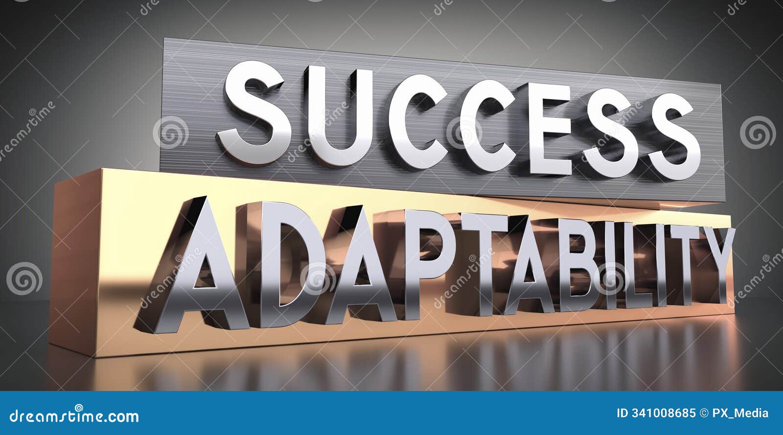 Success, Adaptability - Words on Metal Blocks Stock Illustration ...