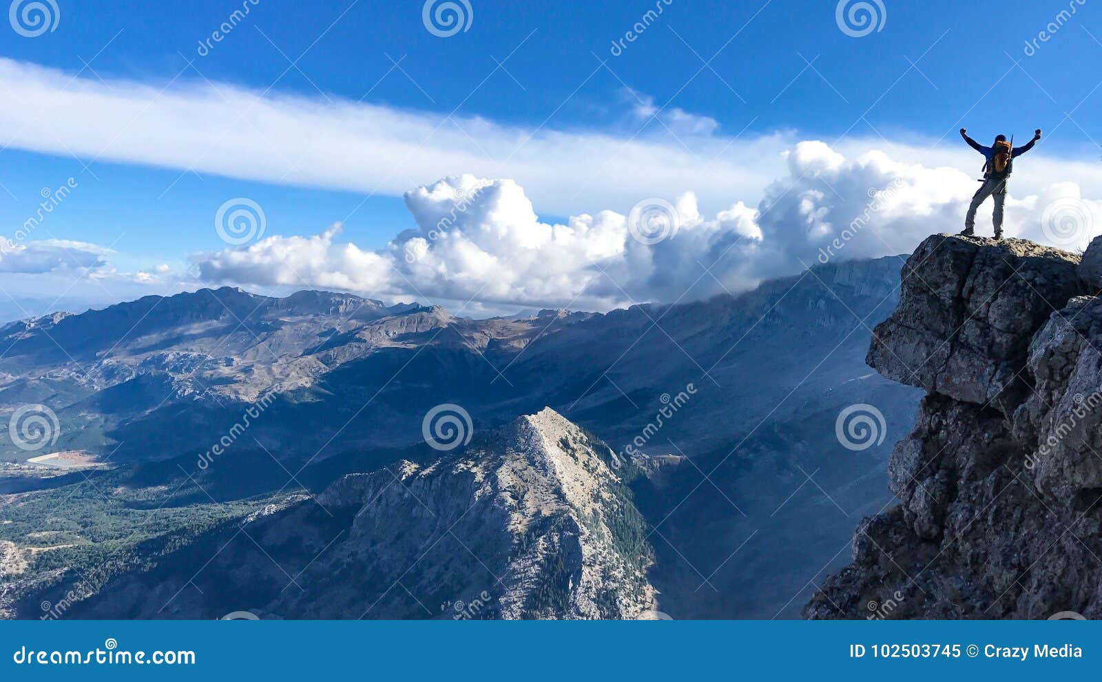 Adventure, Reconnaissance and Climbing Success Stock Image - Image of ...