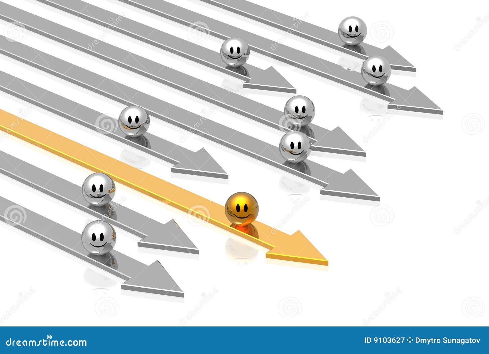 Success Arrow with Leadership Stock Illustration - Illustration of ...