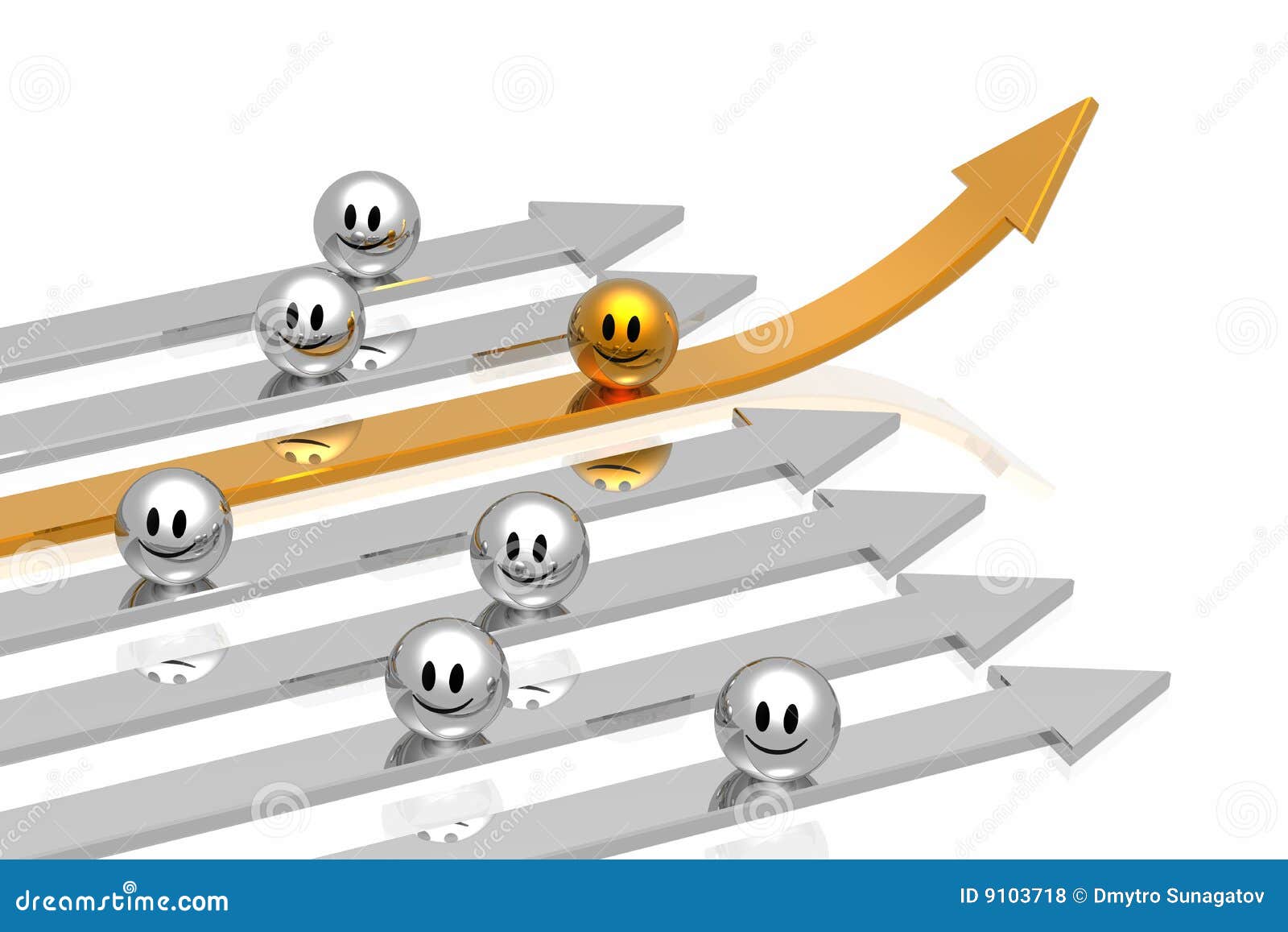Success Arrow with Leadership Stock Illustration - Illustration of ...