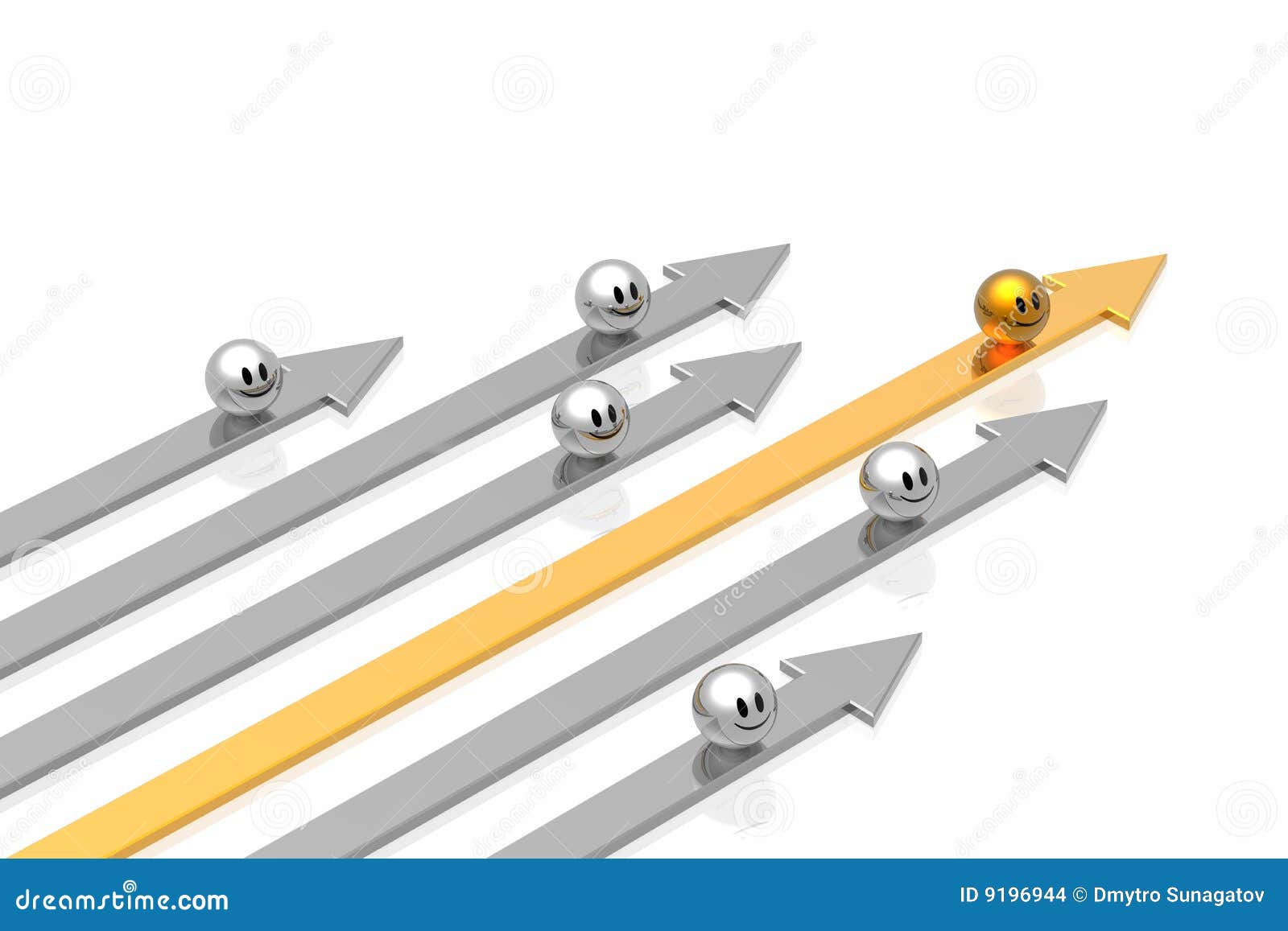 Success Arrow with Leadership Stock Illustration - Illustration of ...