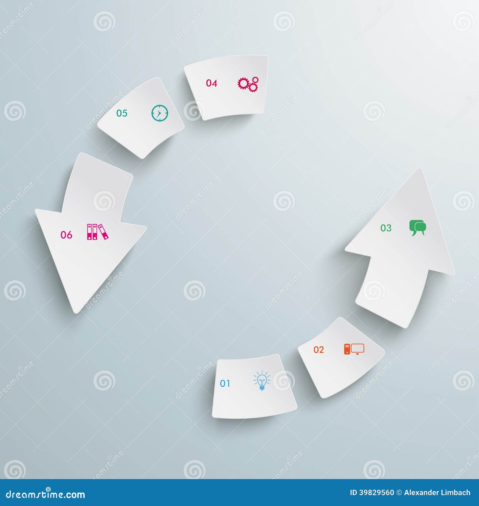 Success Arrow 6 Pieces Cycle Stock Vector - Illustration of grey, eps10 ...