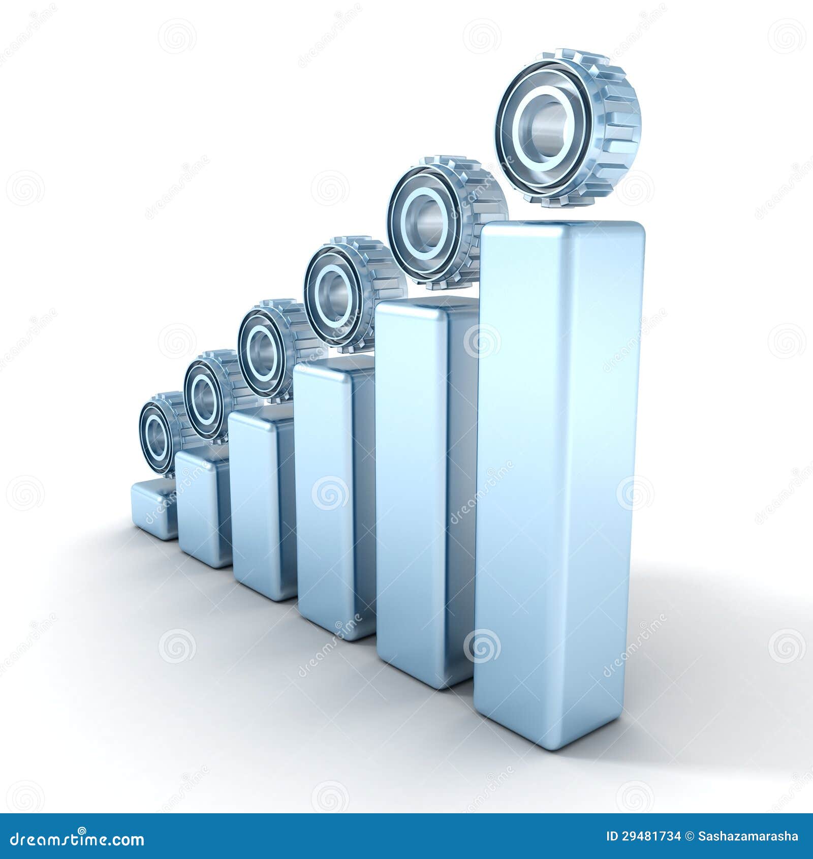 Success Bar Chart Diagram with Work Gears Stock Illustration ...
