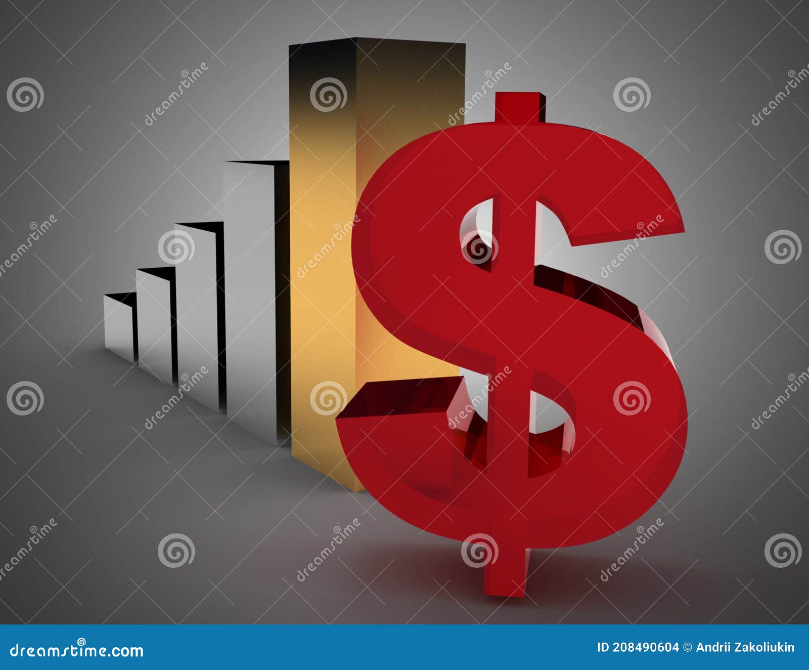 Success Bar Chart Graph. 3d Illustration Stock Illustration ...