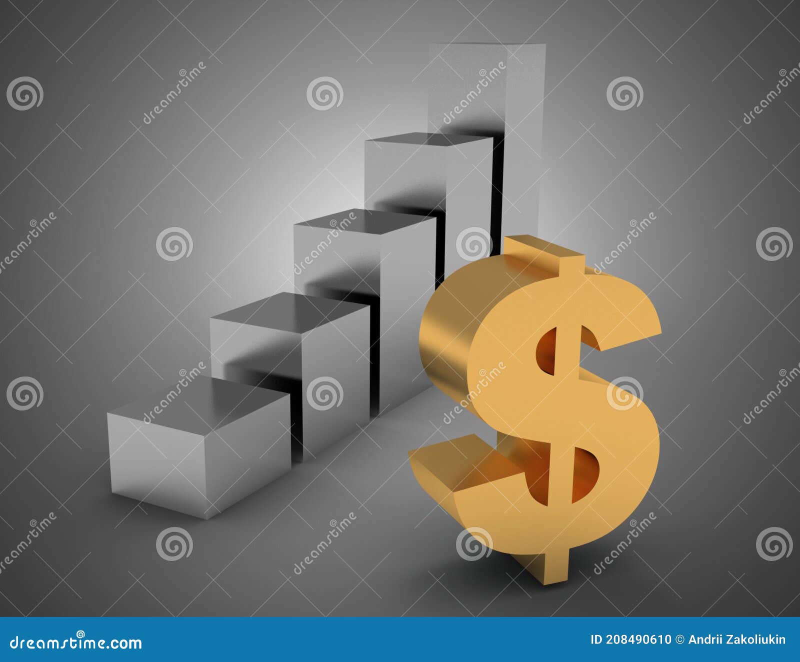 Success Bar Chart Graph. 3d Illustration Stock Illustration ...