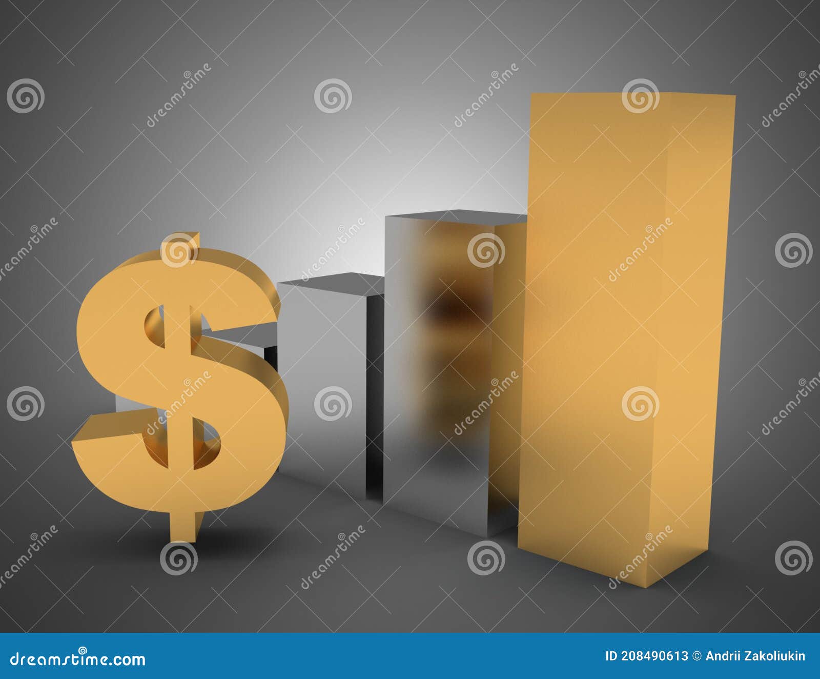 Success Bar Chart Graph. 3d Illustration Stock Illustration ...