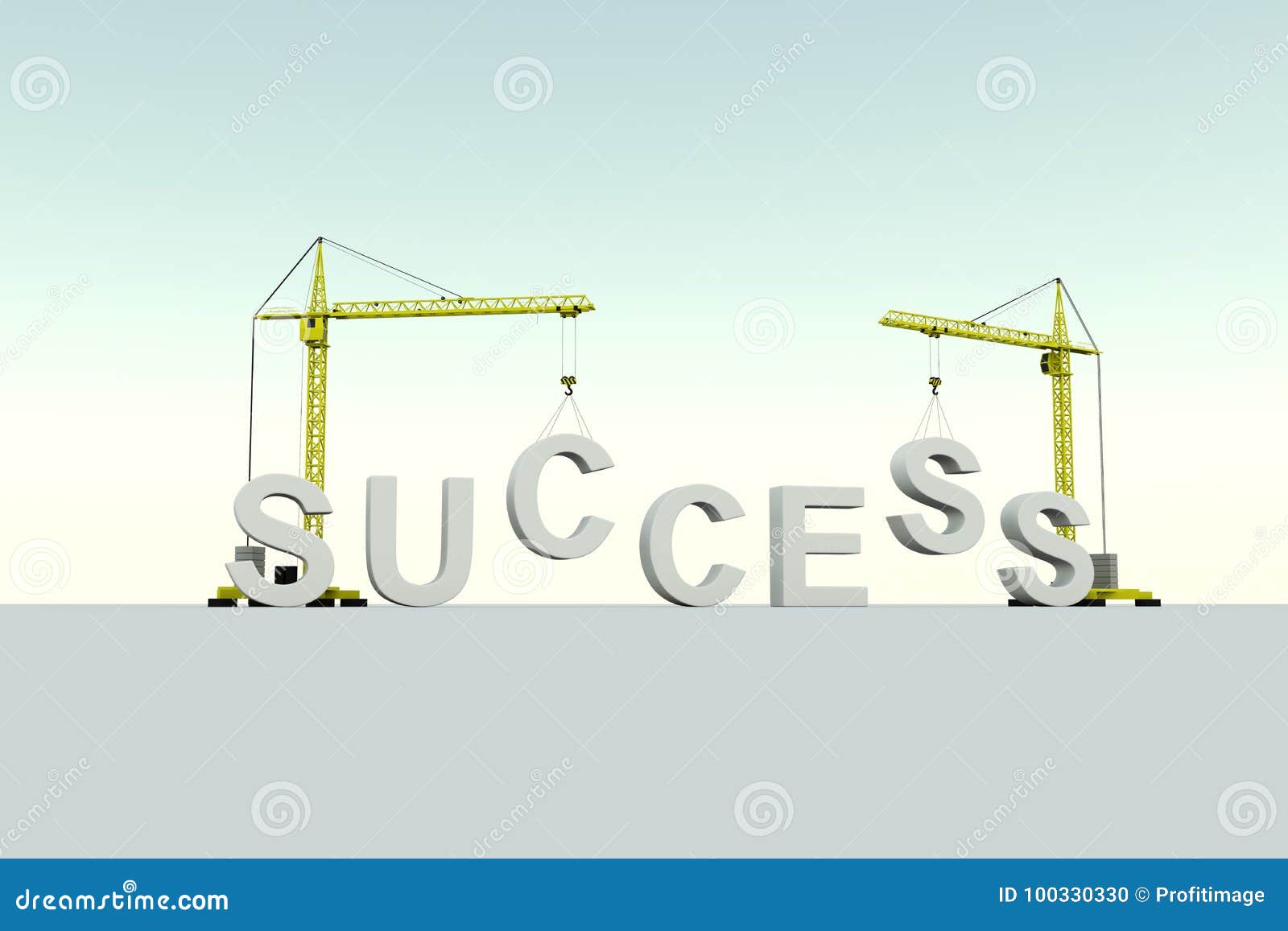 SUCCESS building concept stock illustration. Illustration of render ...