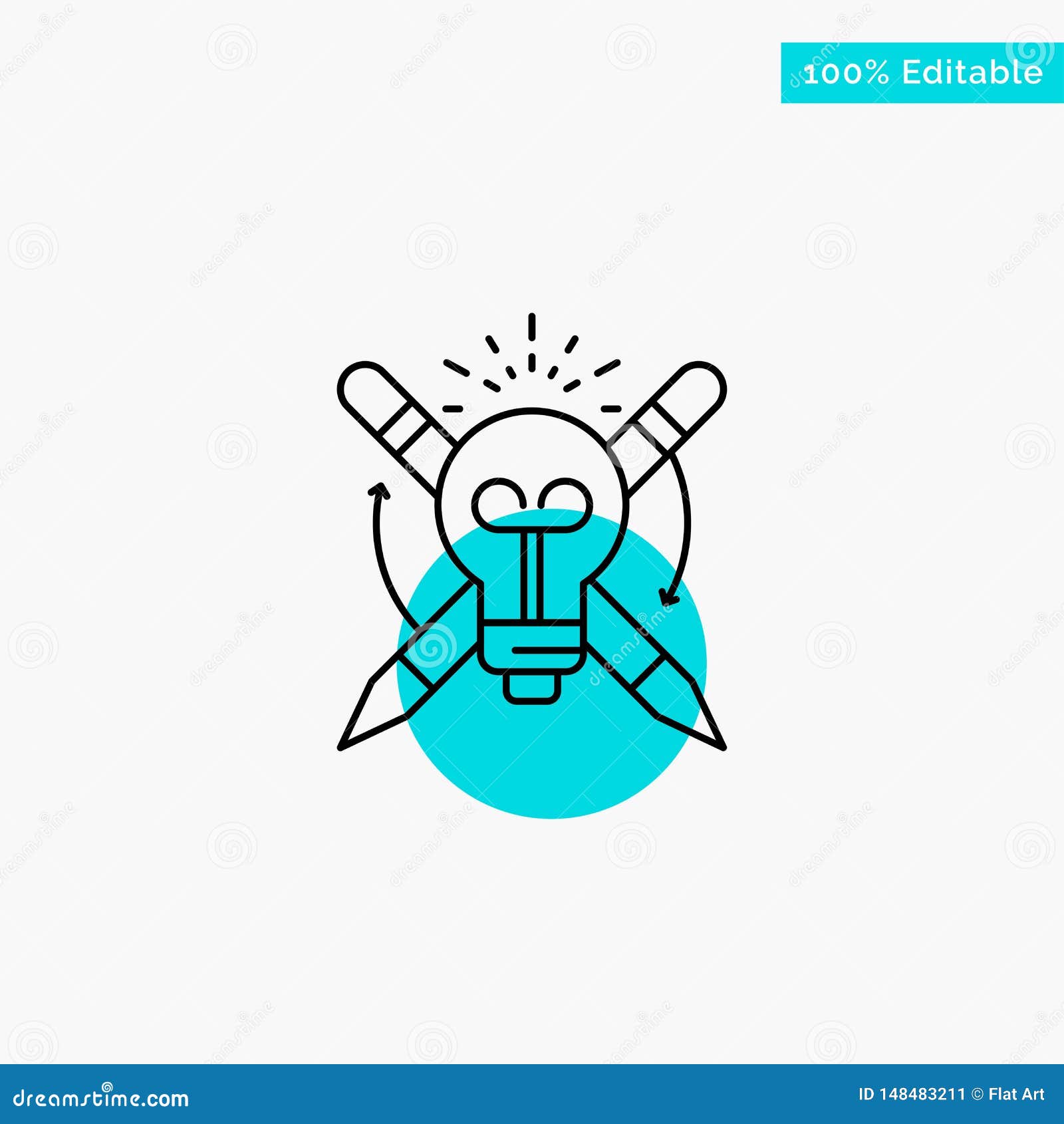 Success, Bulb, Light, Focus, Turquoise Highlight Circle Point Vector ...