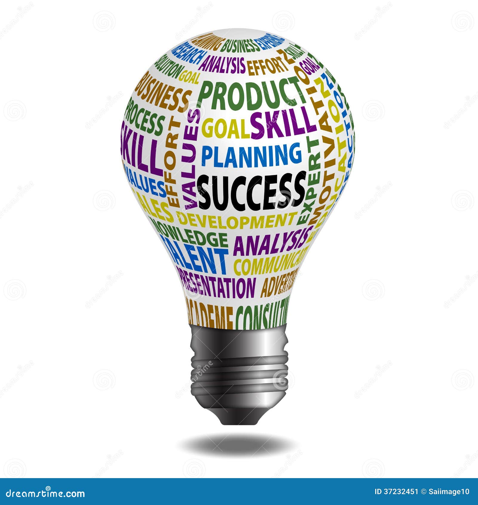 Success bulb stock illustration. Illustration of words - 37232451