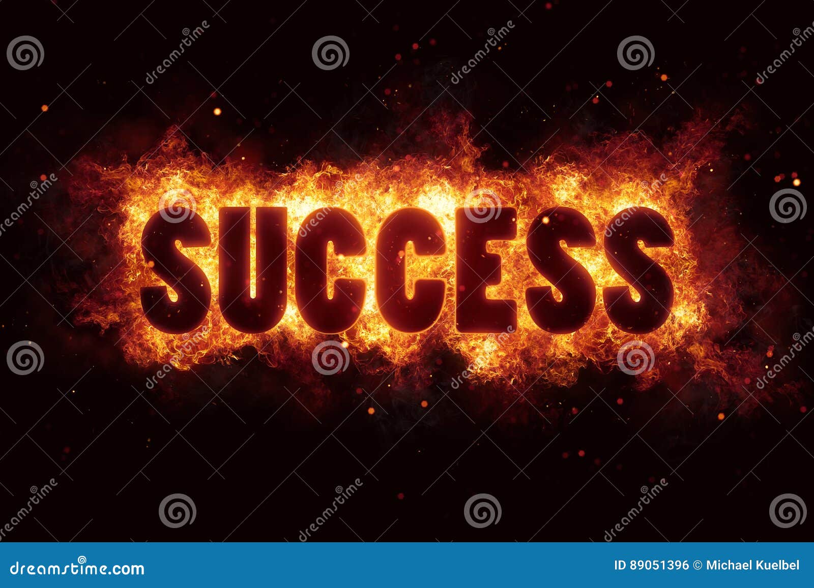 Success Business Career Text on Fire Flames Explosion Burning Stock ...