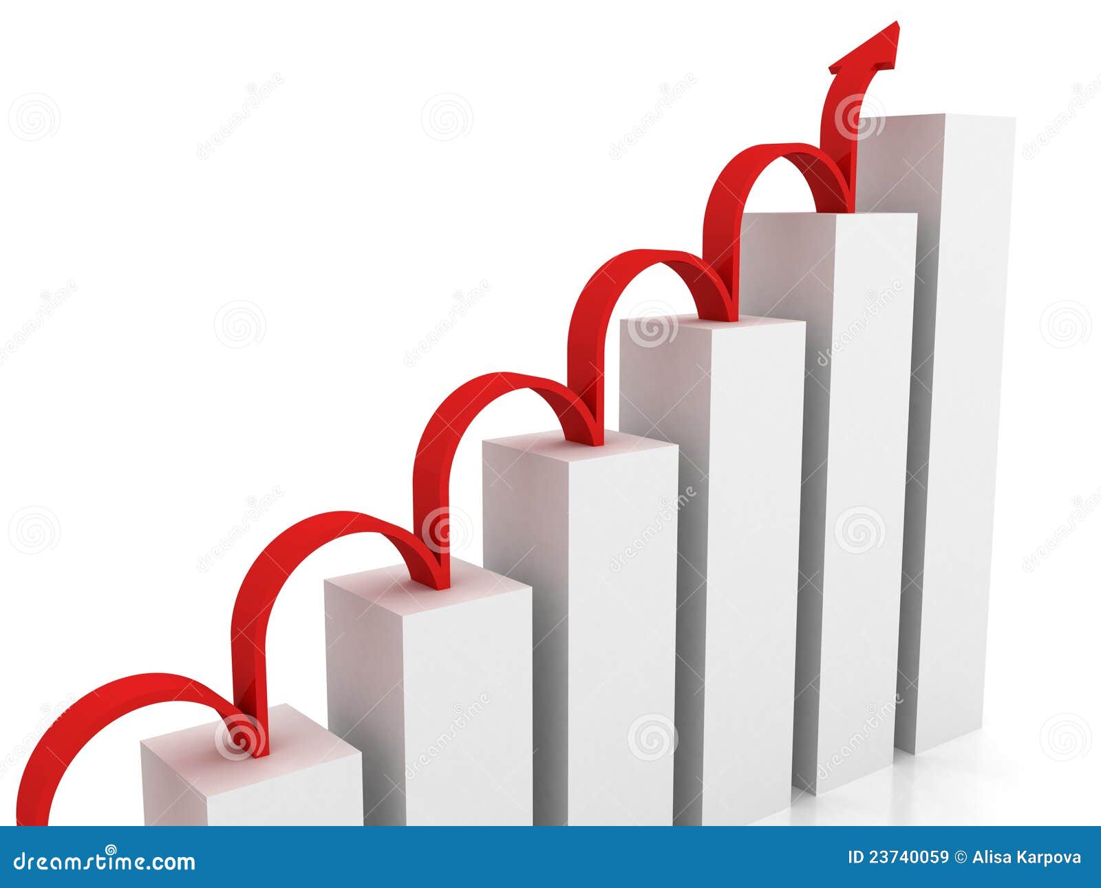 Success Business Chart with Red Jumping Arrow Stock Illustration ...