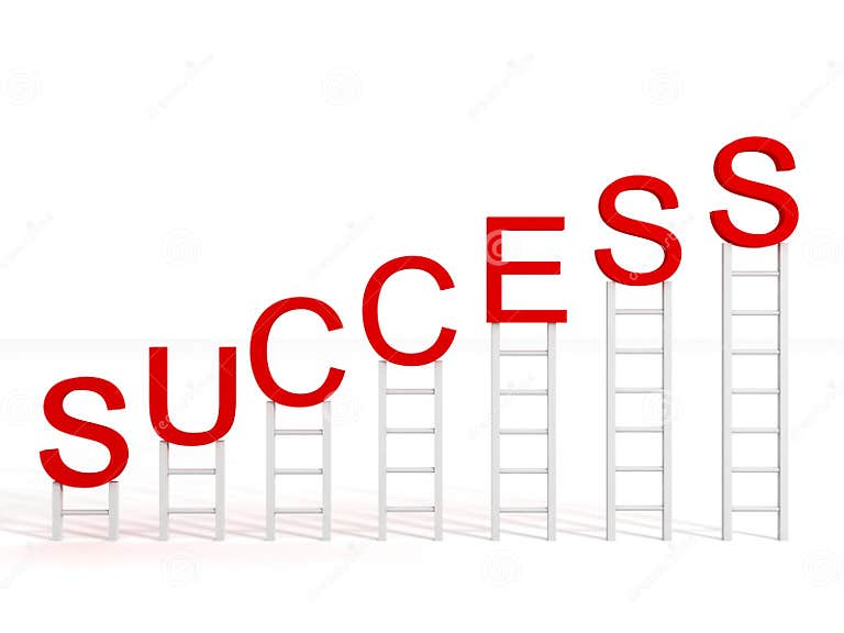 Success Business Concept with Ladders Stock Illustration - Illustration ...