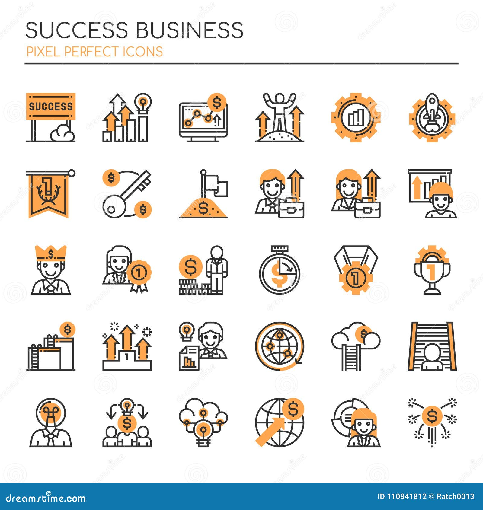 Success Business , Thin Line and Pixel Perfect Icons Stock Vector ...