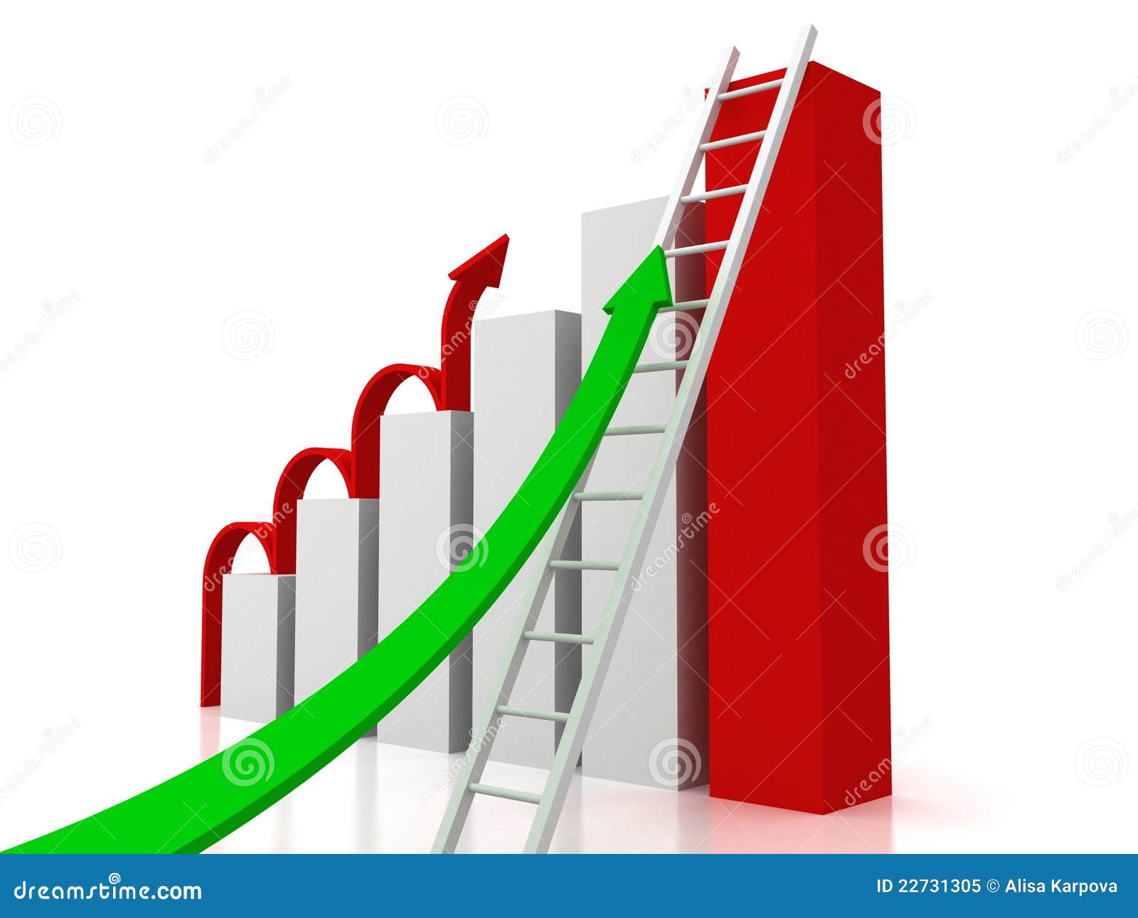 Success Business Graph with Arrows and Ladder Stock Illustration ...