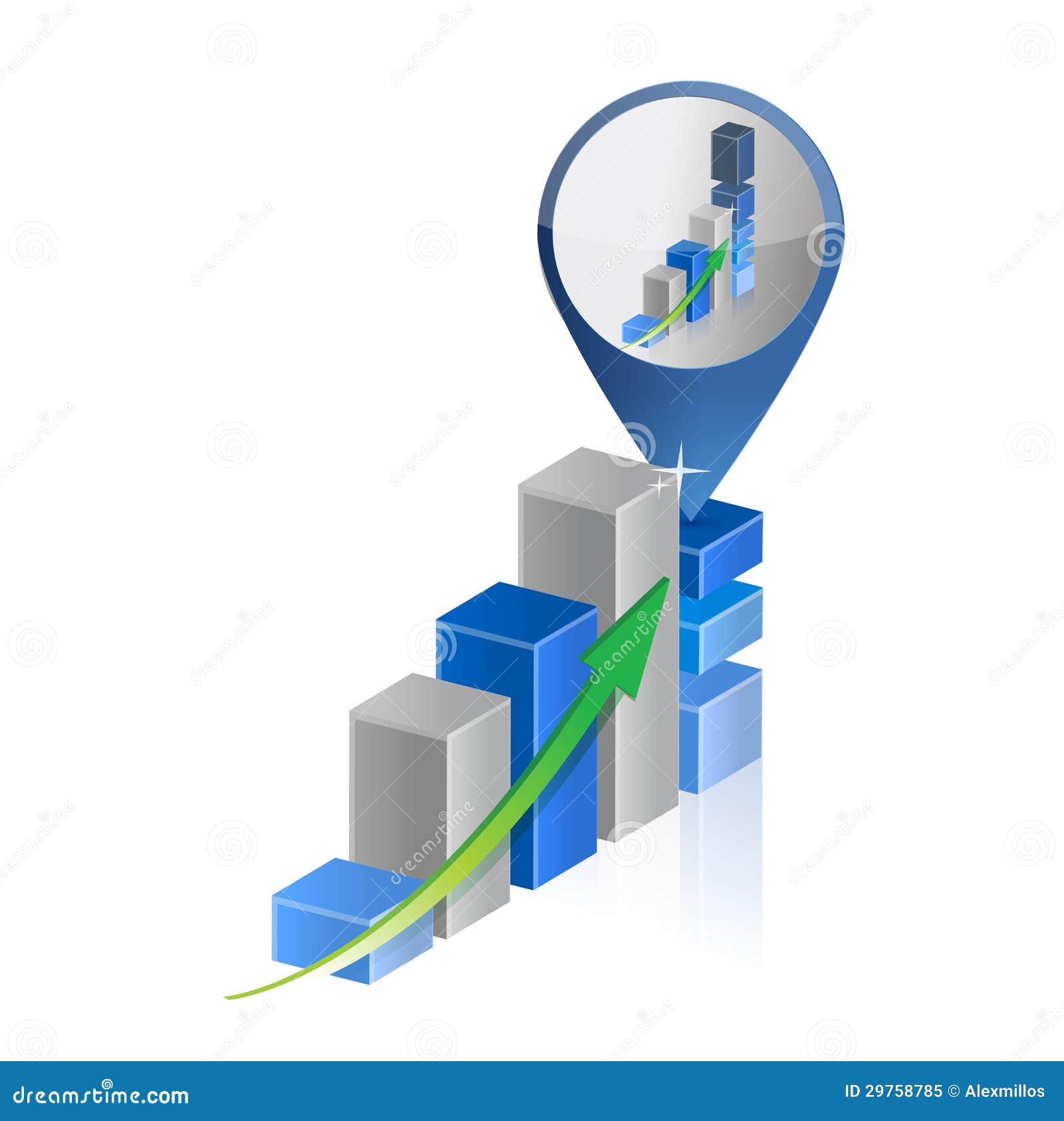 Success Business Graph Chart Location Pointer Stock Illustration ...