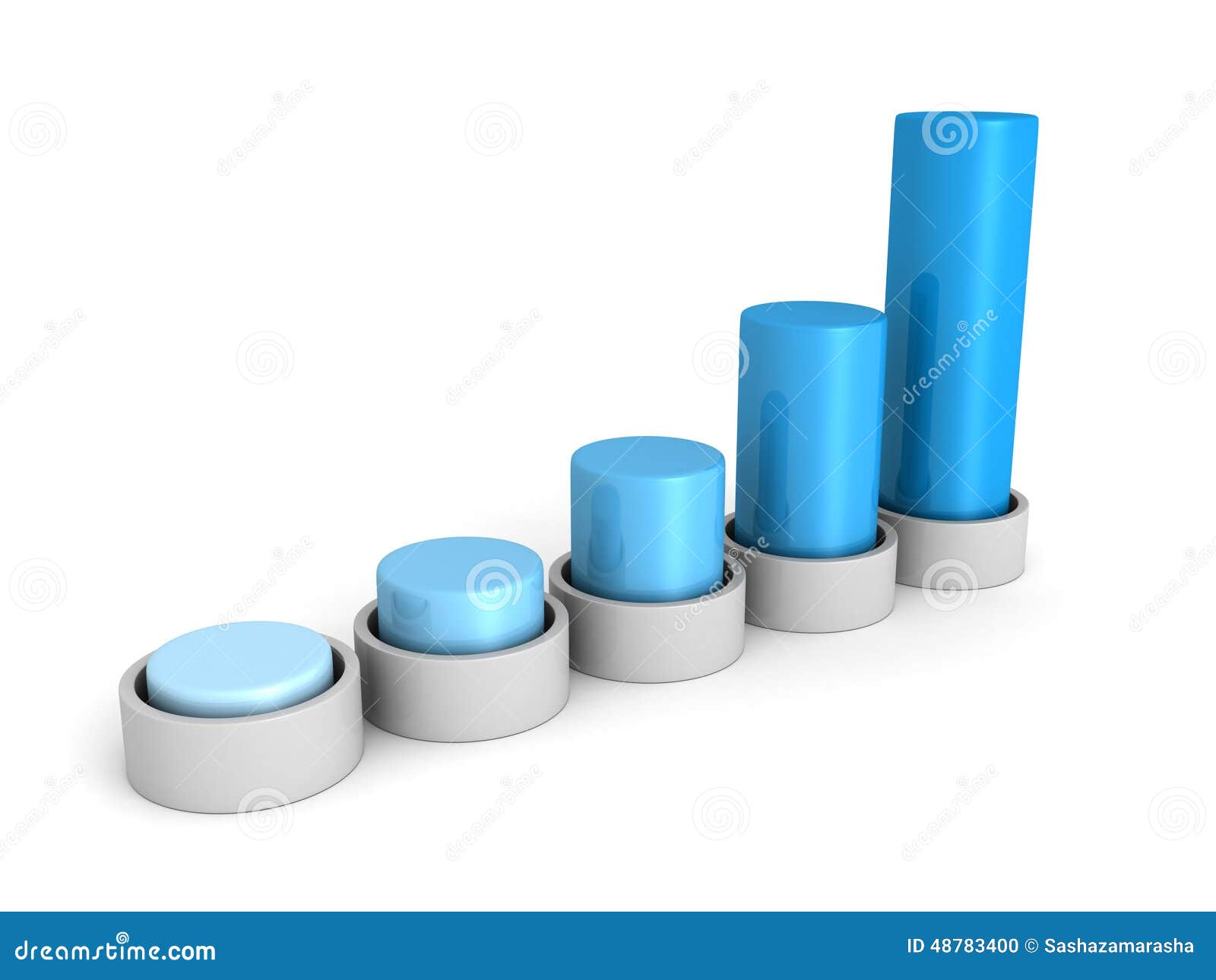 Success Business Growing Blue Bar Chart Graph Stock Illustration ...