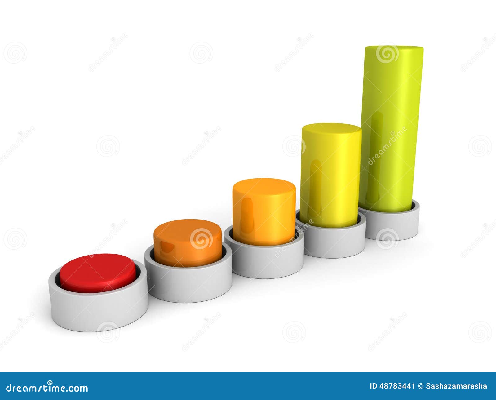 Success Business Growing Colorful Bar Chart Graph Stock Illustration ...