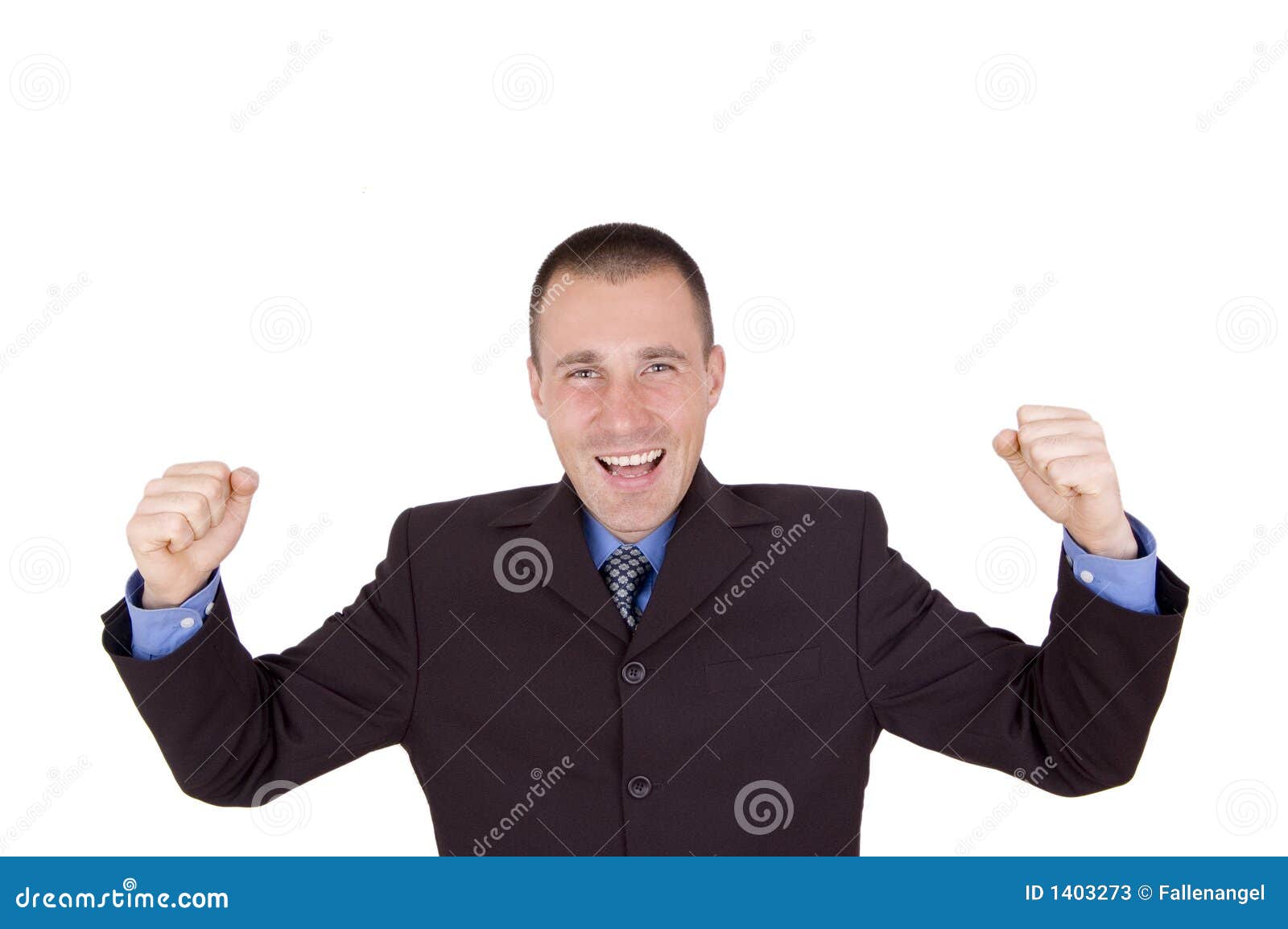 Success business man stock image. Image of pleased, goal - 1403273