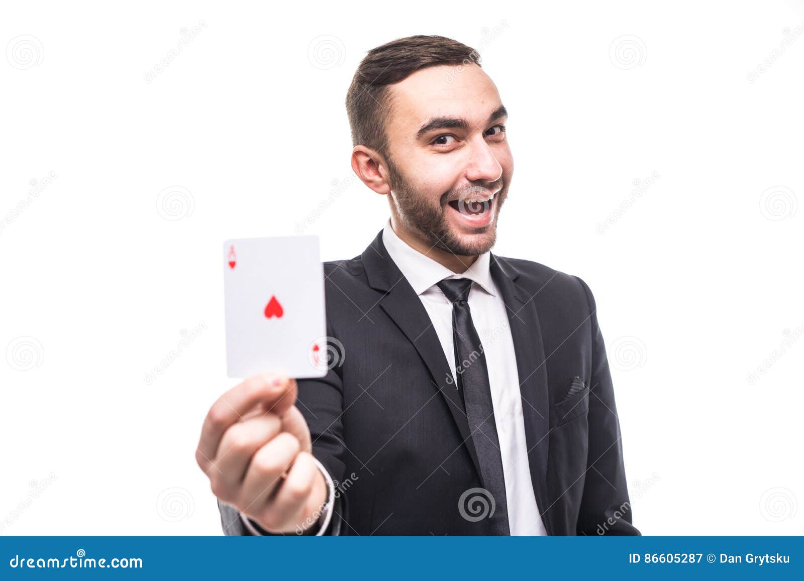 Success Business Man Holding an Ace Stock Image - Image of leisure ...