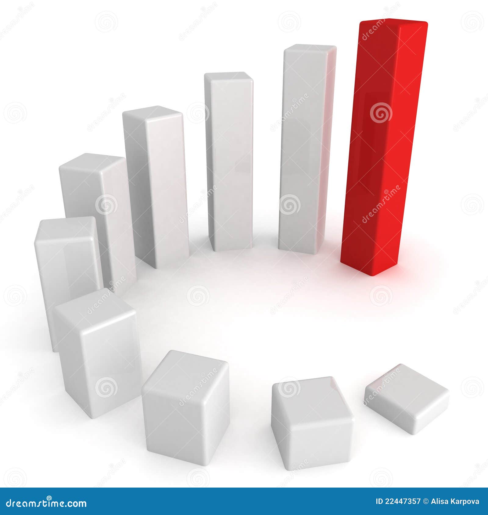 Success Business Profit Graph. White and Red Stock Illustration ...
