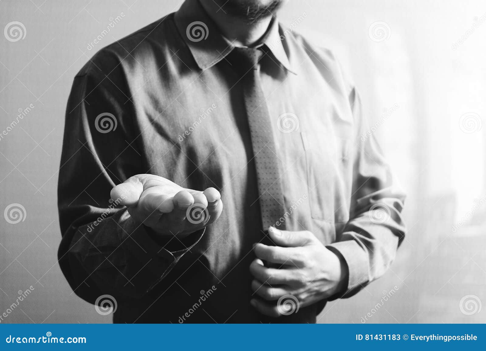 Success Businessman Open His Hand,front View,filter Effect Stock Image ...