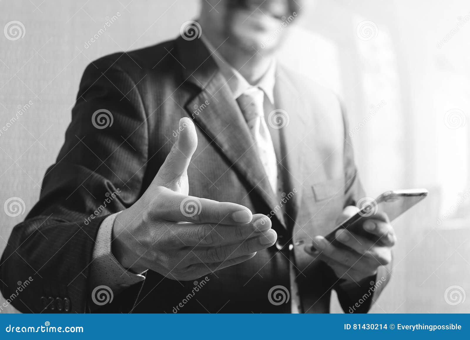 Success Businessman Open His Hand,front View,filter Effect Stock Photo ...