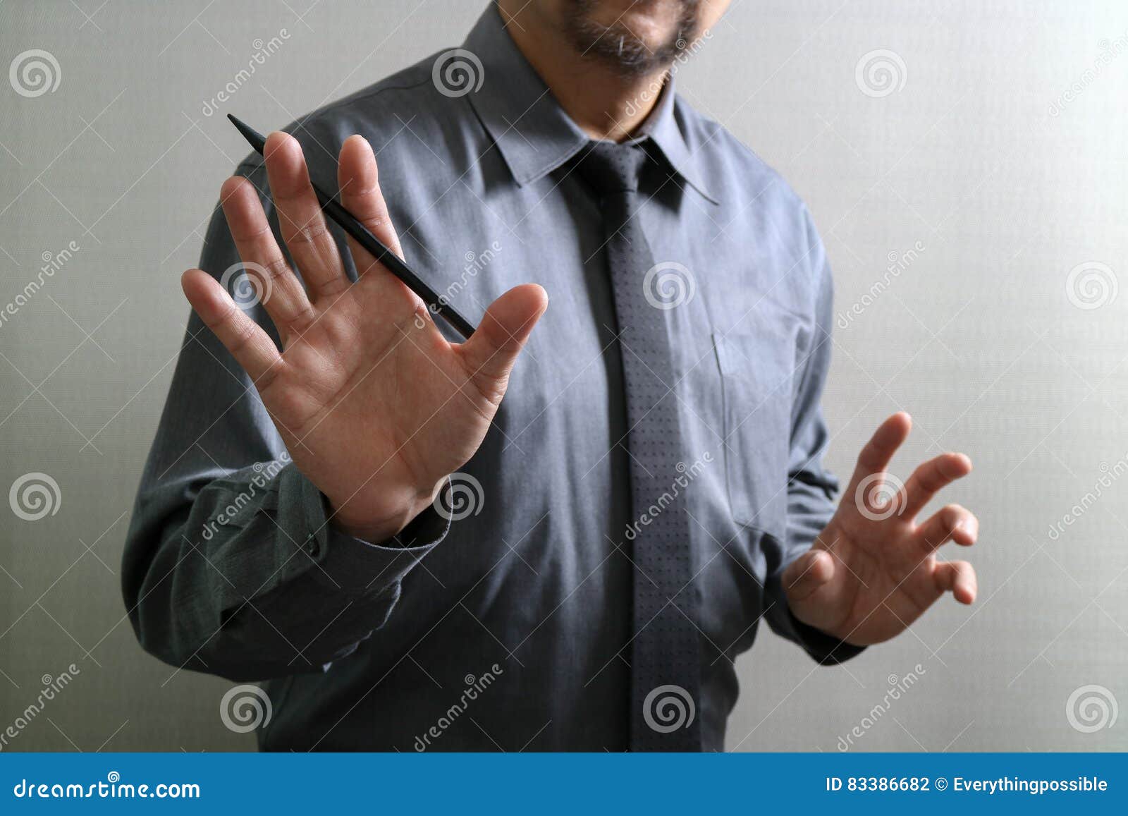 Success Businessman Open His Hand,front View Stock Photo - Image of ...