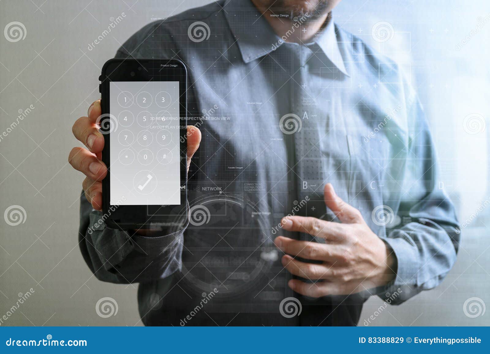 Success Businessman Using Smart Phone ,front View,filter Effect Stock ...