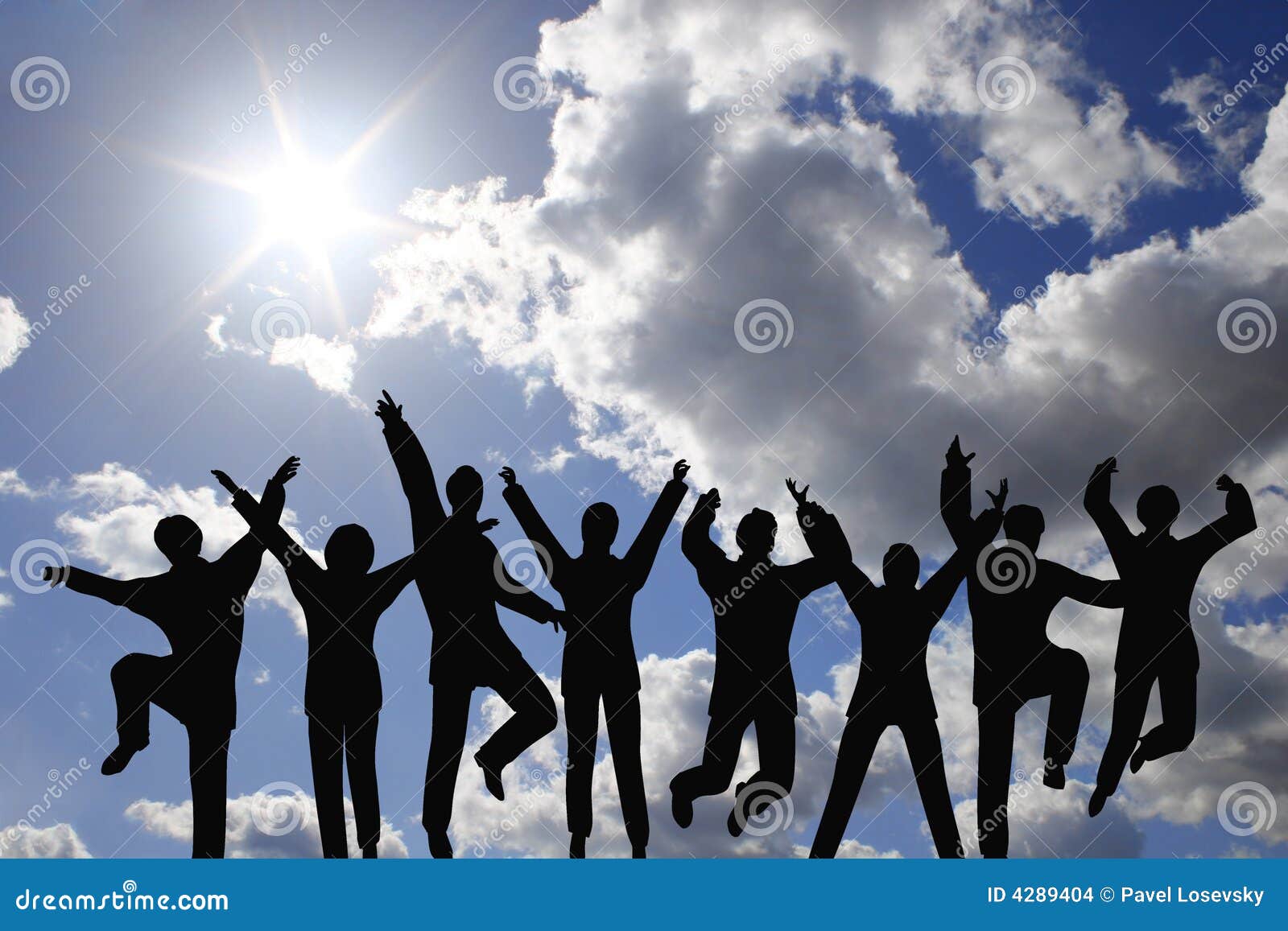 Success Businessteam on Sky Stock Photo - Image of light, group: 4289404