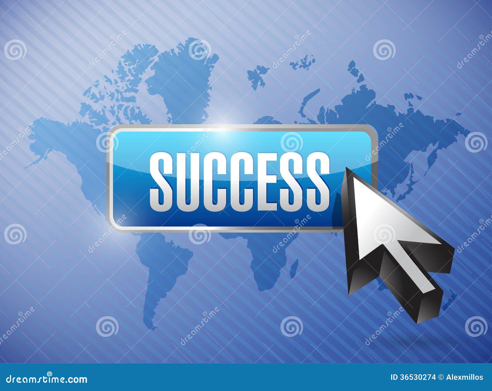 Success Button Over a World Map Background Stock Illustration ...