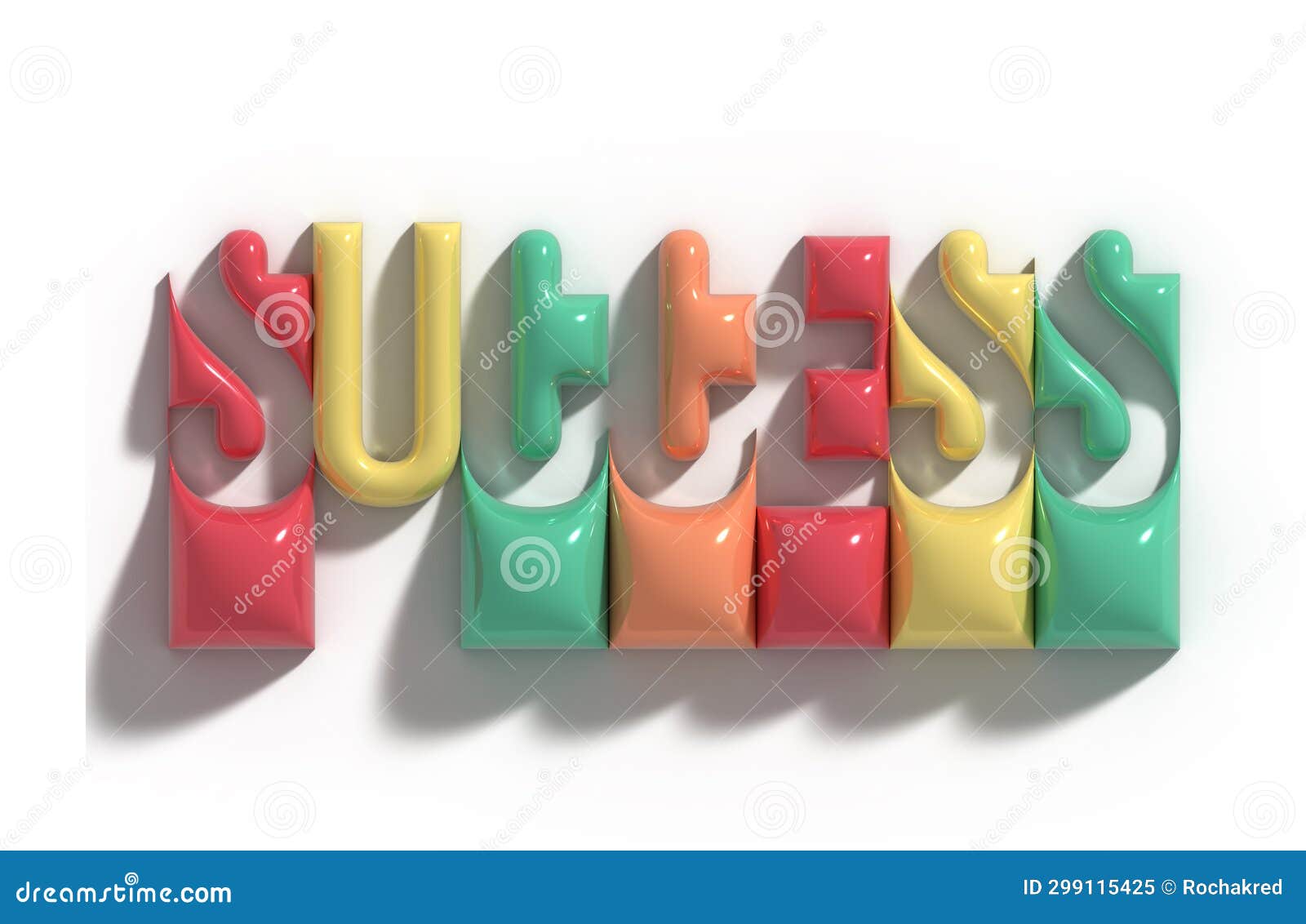 Success Calligraphic Banner 3d Lettering Font Design Stock Illustration ...