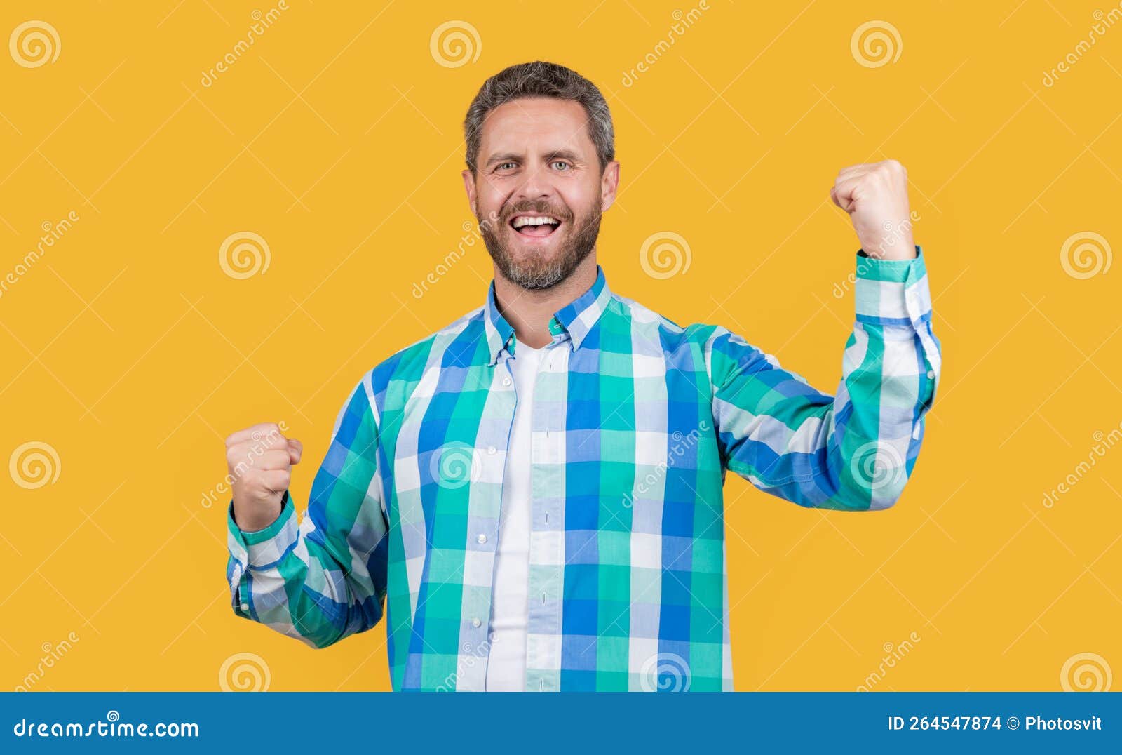 Success Of Caucasian Guy Wearing Casual Style Bearded Caucasian Guy In