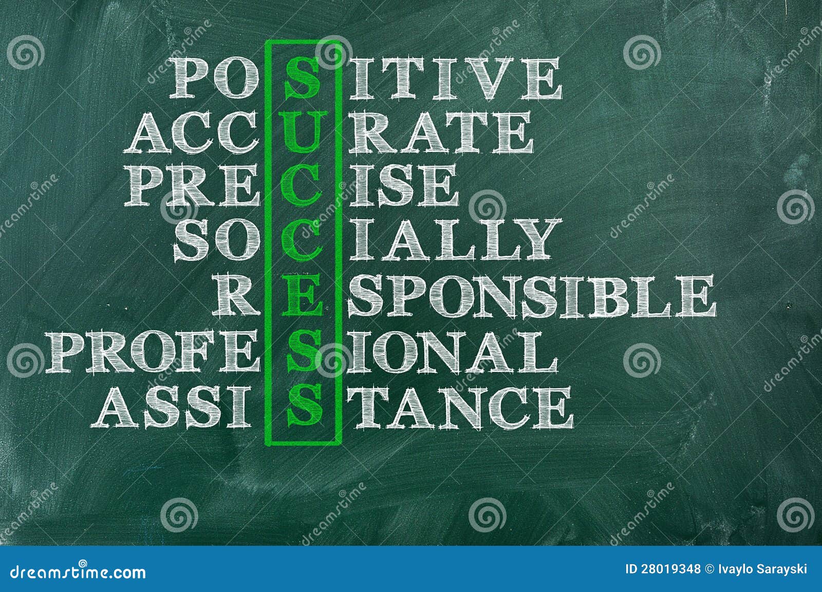 Success on chalkboard stock illustration. Illustration of green - 28019348