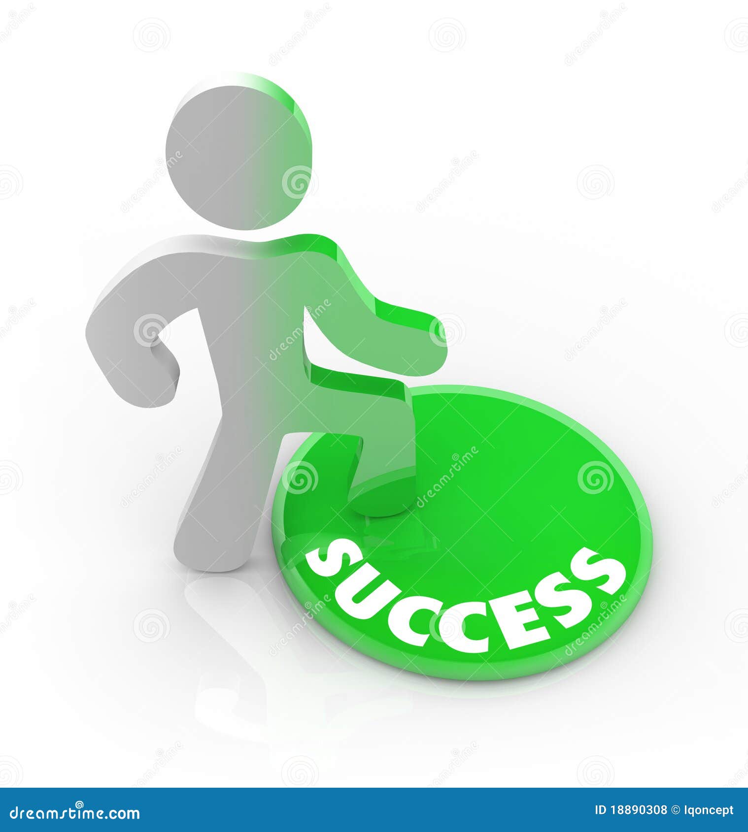 Success Changes a Person - Man Steps on Button Stock Illustration ...