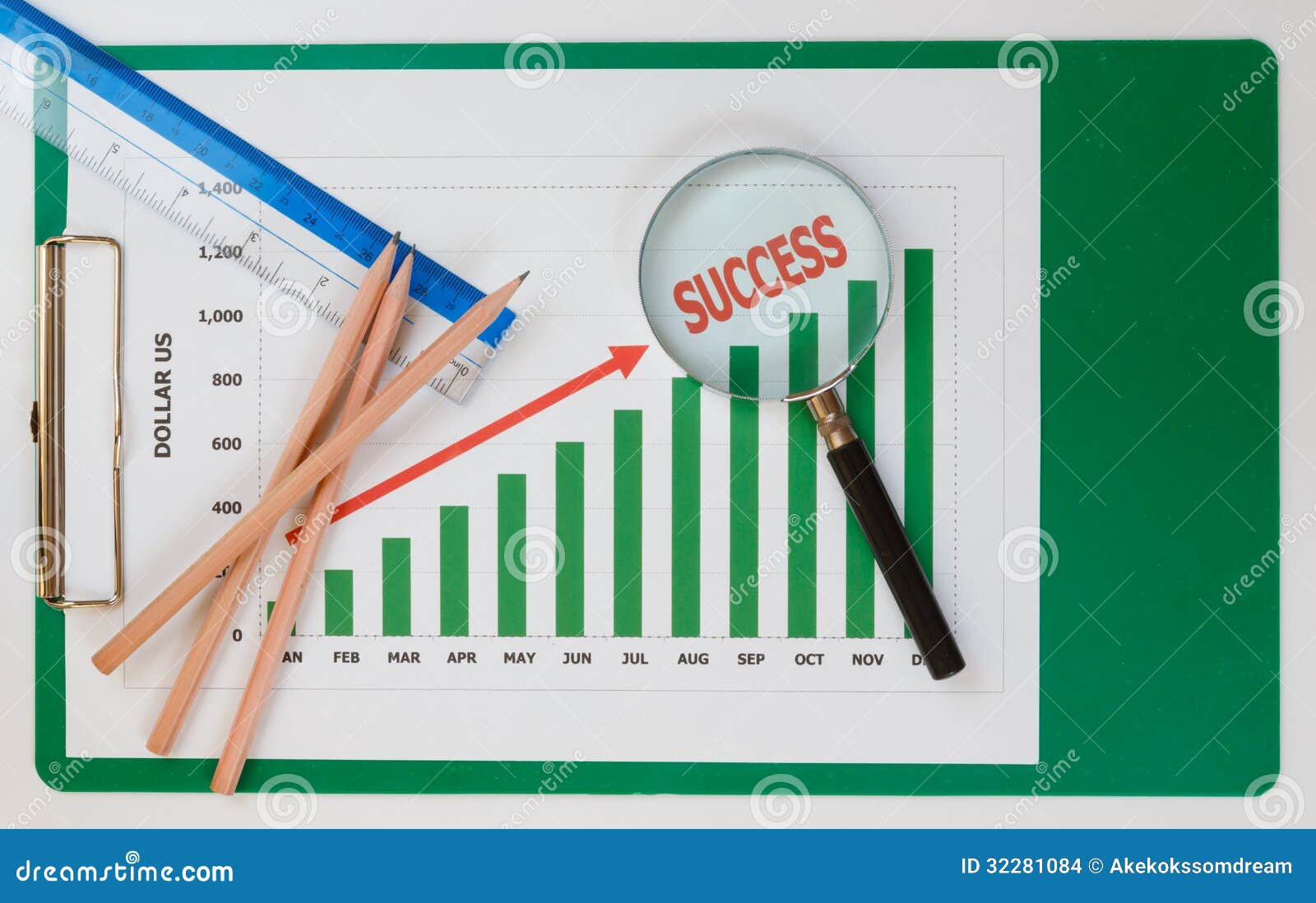 Success chart for business stock photo. Image of contemporary - 32281084