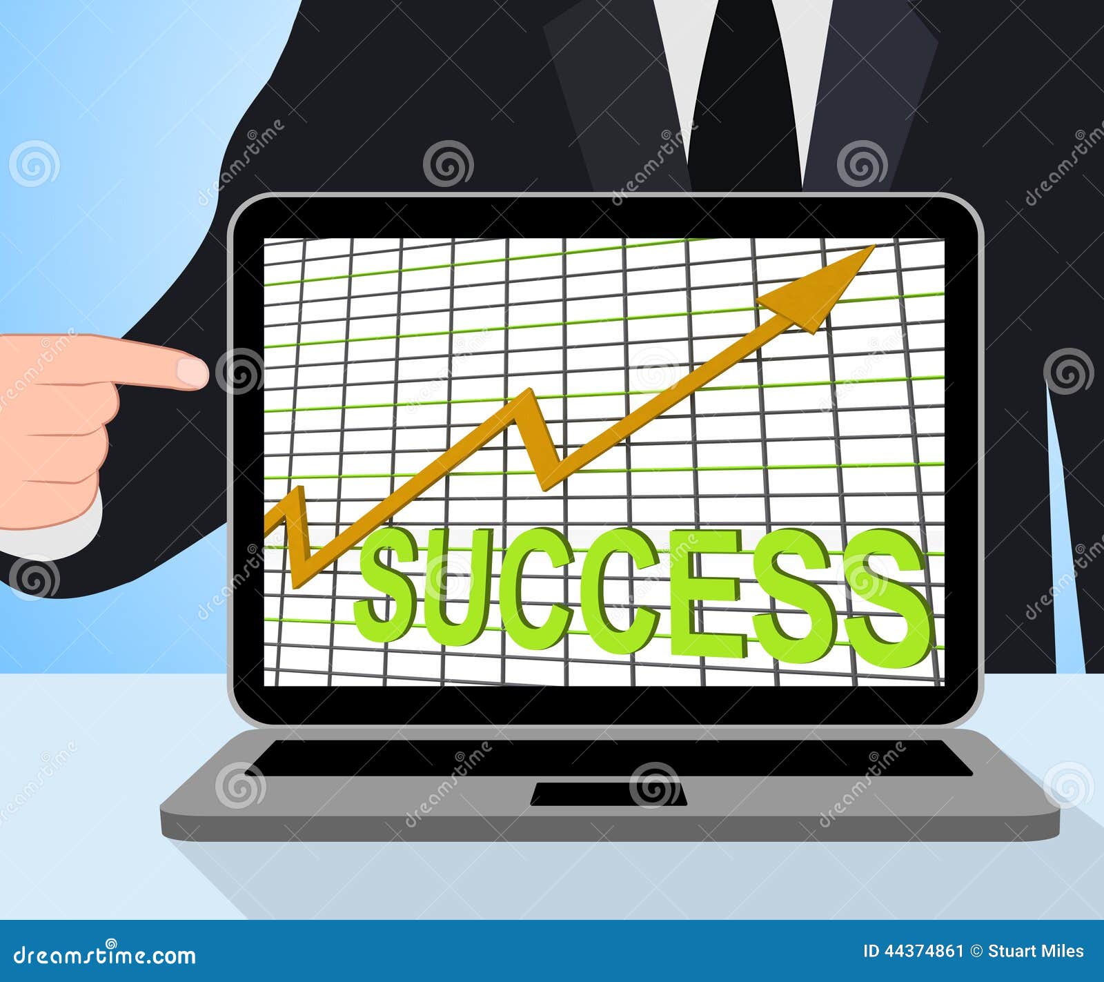 Success Chart Graph Displays Winning or Successful Stock Illustration ...