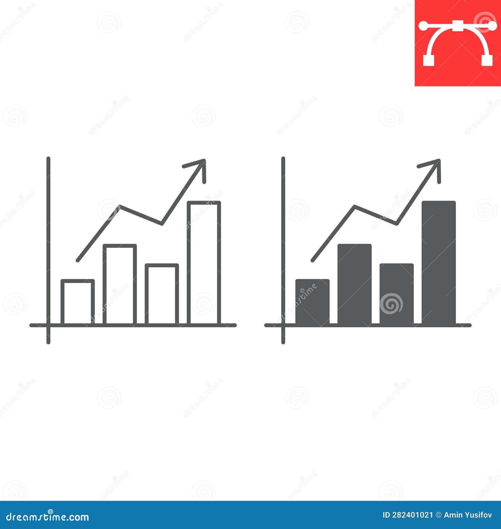 Success Chart Line and Glyph Icon Stock Vector - Illustration of ...