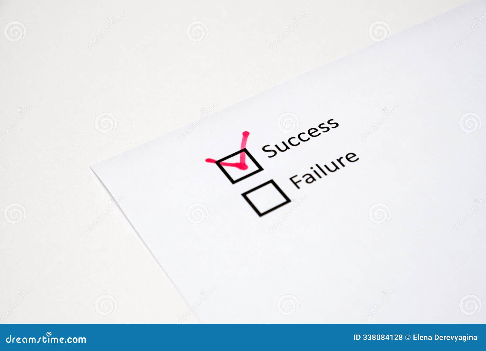 Success Check Box Red on White Sheet Paper Stock Photo - Image of ...
