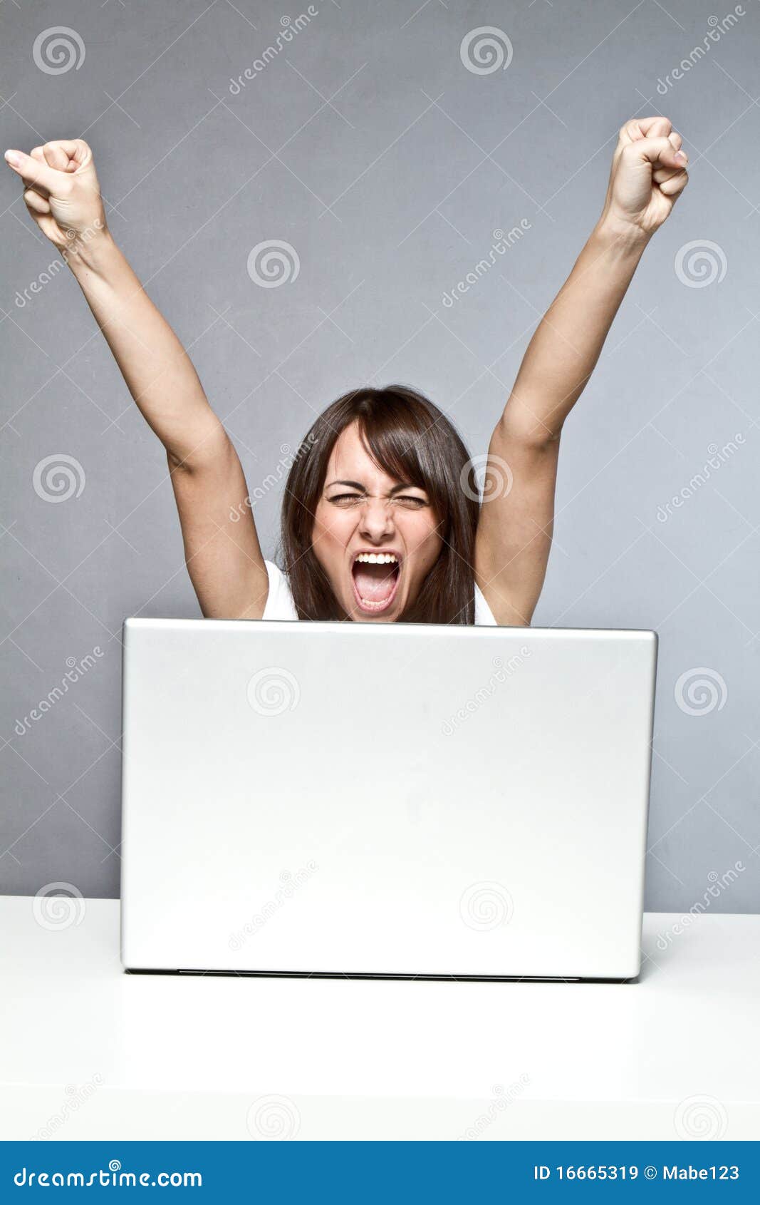Success on computer stock image. Image of grown, scream - 16665319