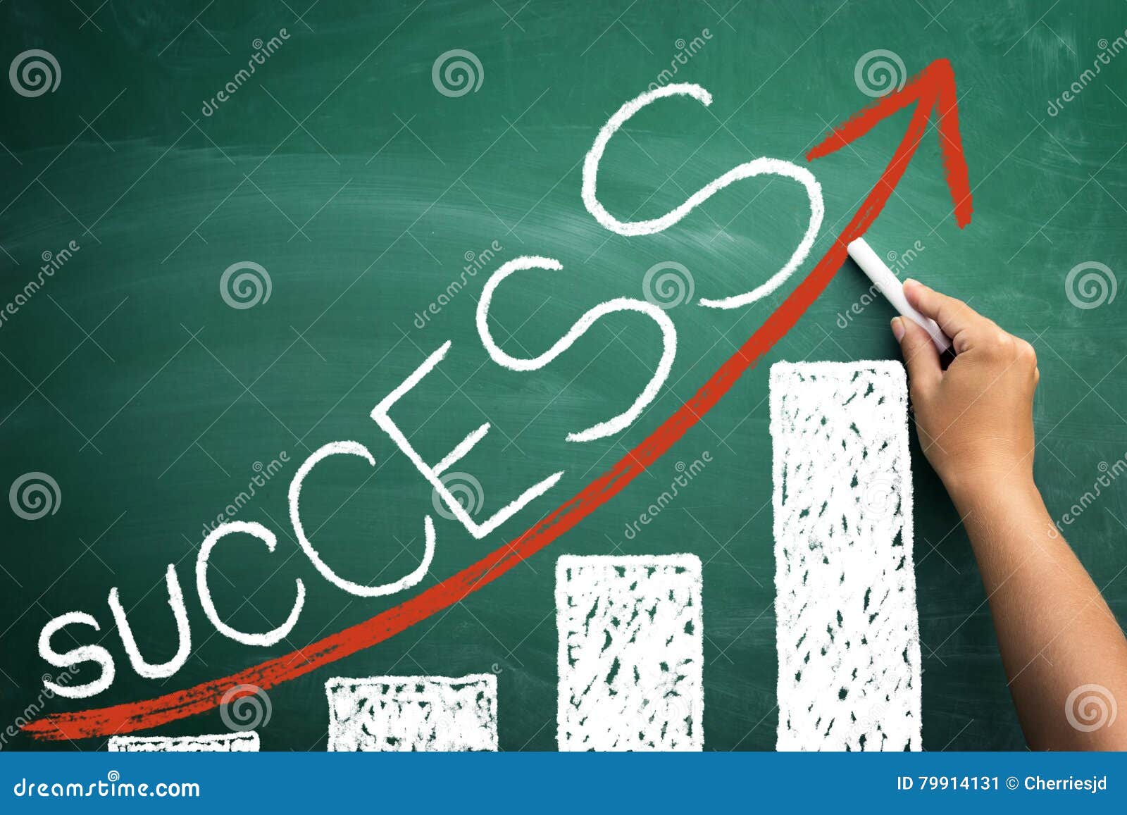 Success Concept with Arrows on Blackboard Stock Image - Image of ...
