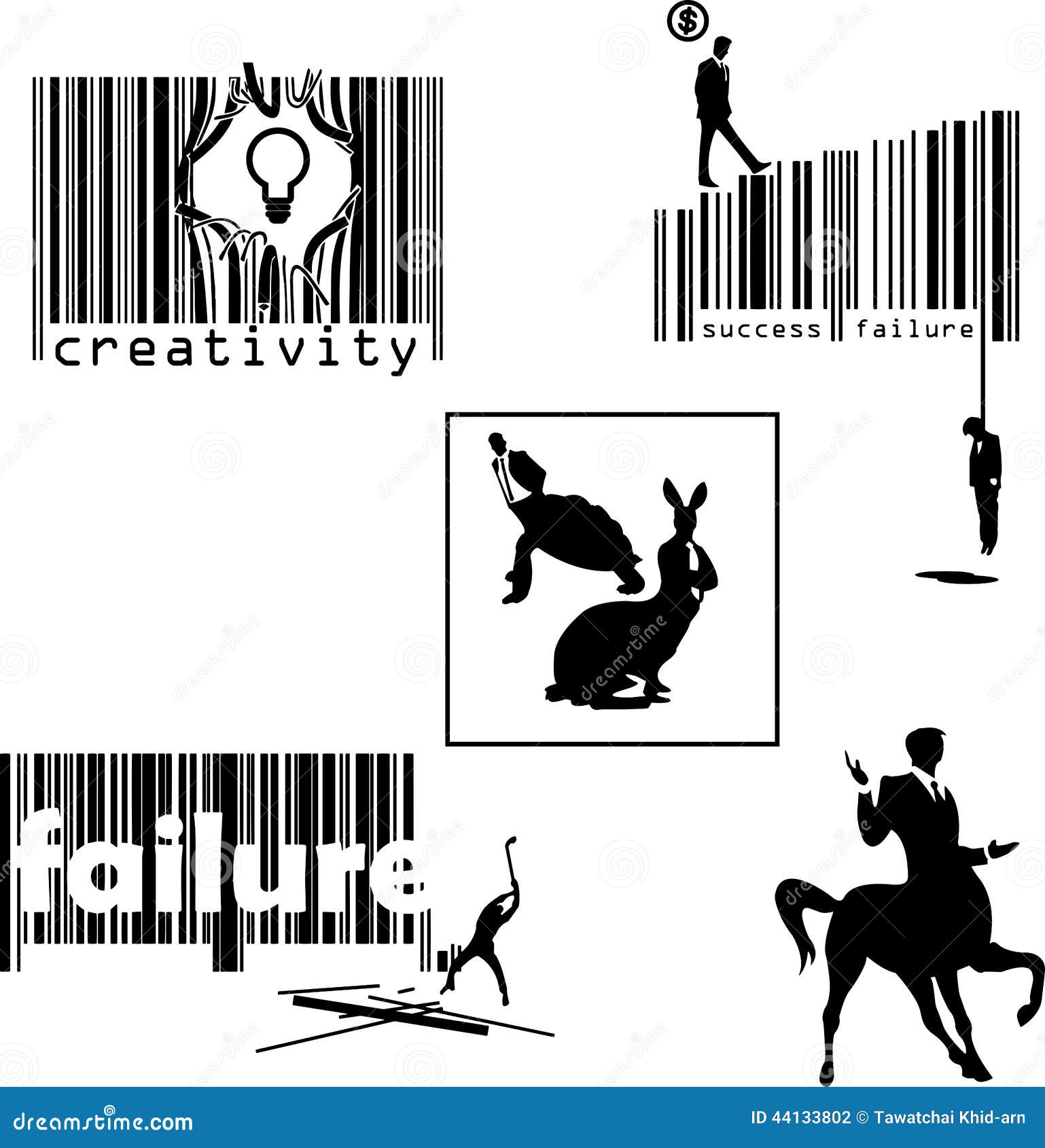 Success Concept with Barcodes, Silhouettes Stock Vector - Illustration ...