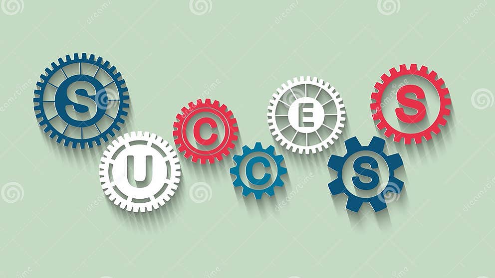 Success concept with gears stock vector. Illustration of layout - 81083643